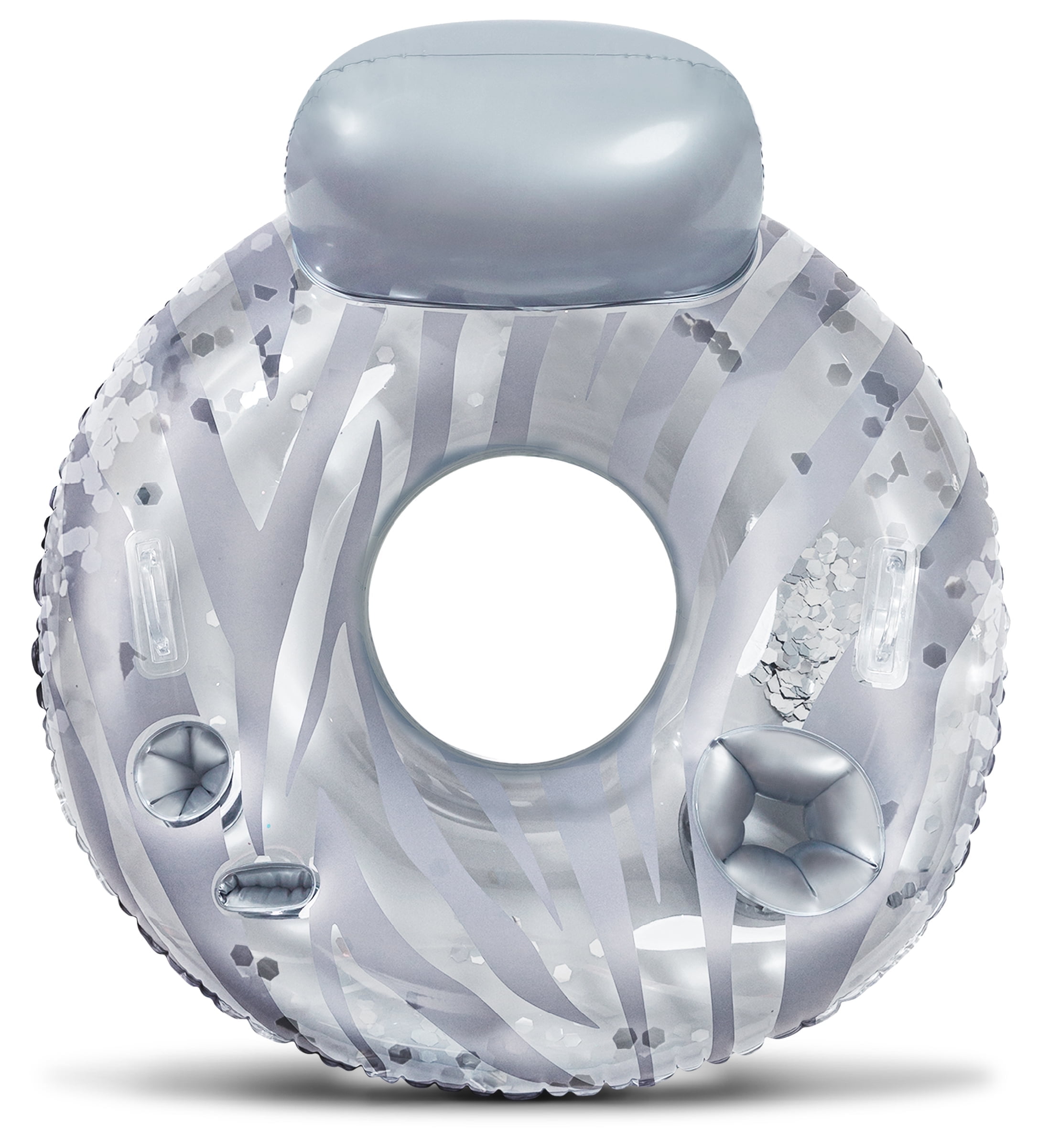 POZA Silver Inflatable Luxury Tube with Back Rest - Big Luxurious ...