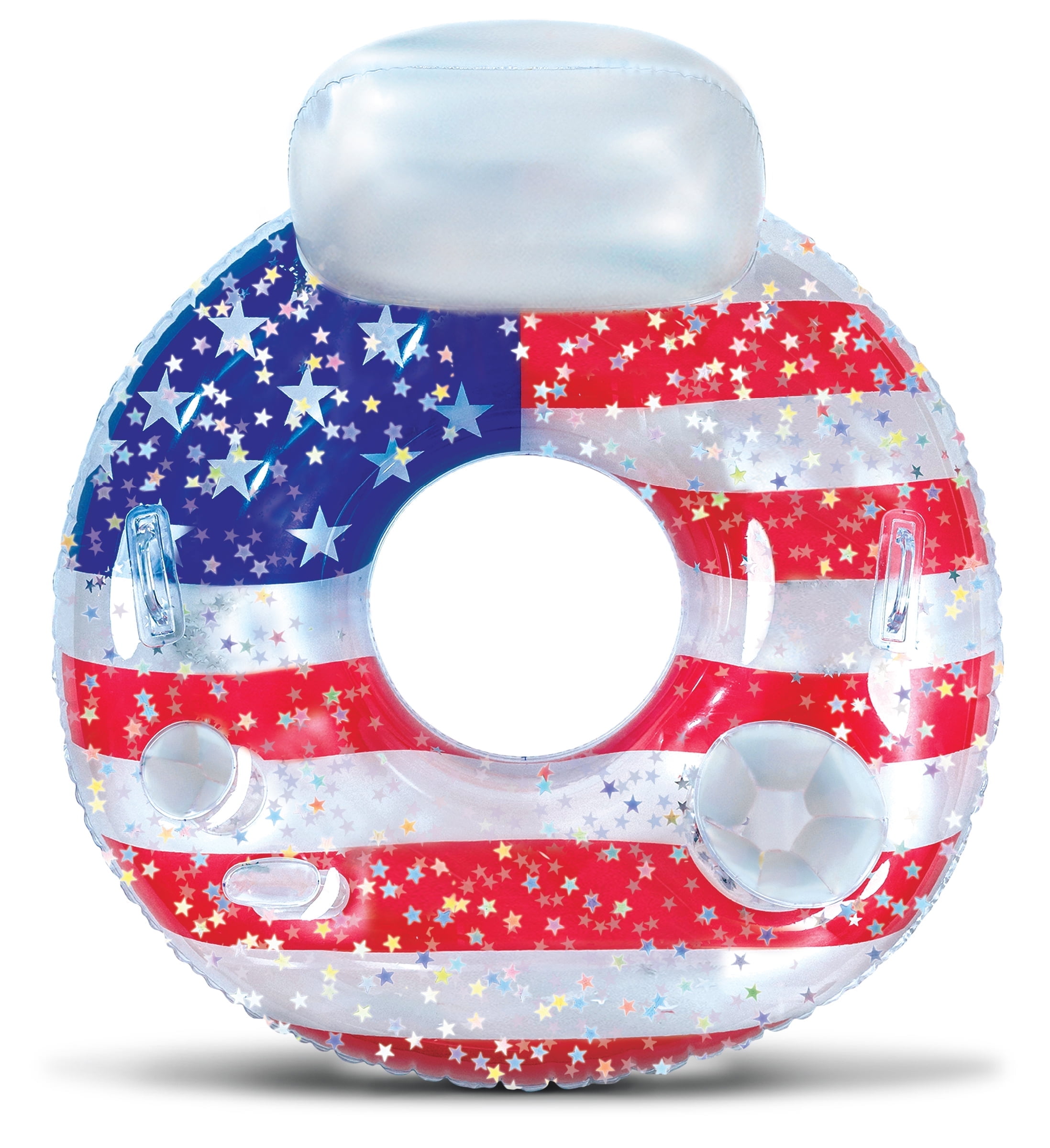 POZA USA Flag Inflatable Luxury Tube With Back Rest - Big Luxurious ...
