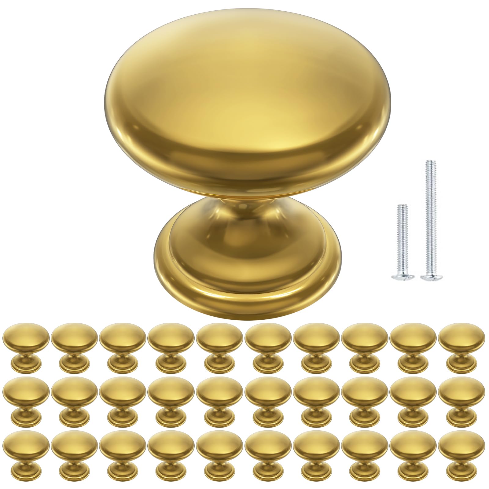 POZEAN Cabinet Knobs Brushed Nickel 30 Pack Cabinet Handles Drawer ...