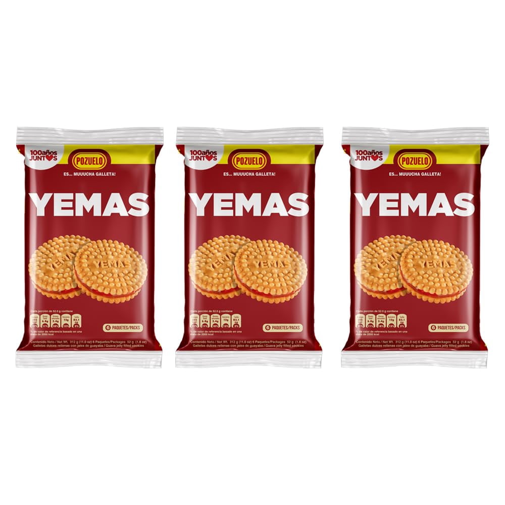 POZUELO YEMAS Cookies, Guava Jelly Filled, Delicious On-The-Go Treat ...