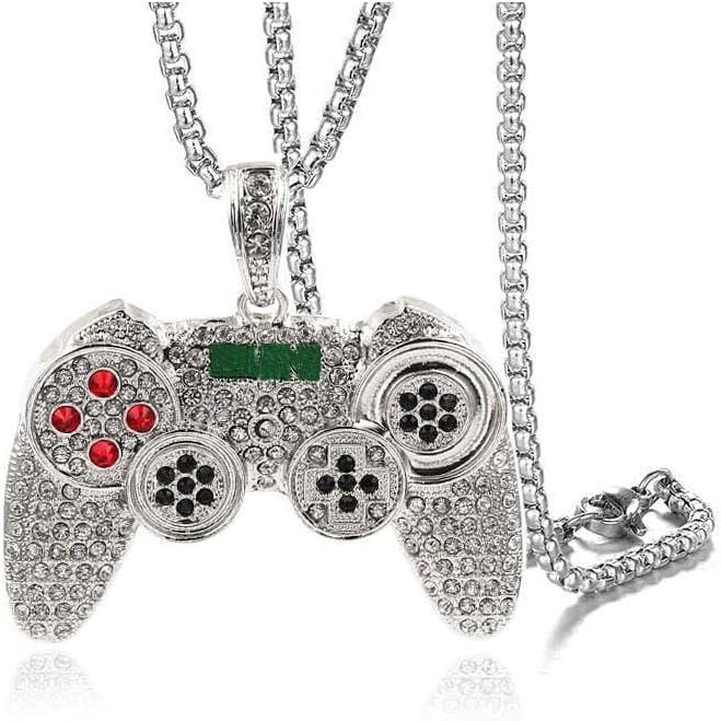 POfo Fun Crystal Game Controller Pendant Necklace For Men - Punk Hip ...