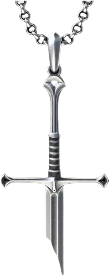 POfo Gothic Broken Sword Cross Necklace Vintage Samurai Sword Pendant ...
