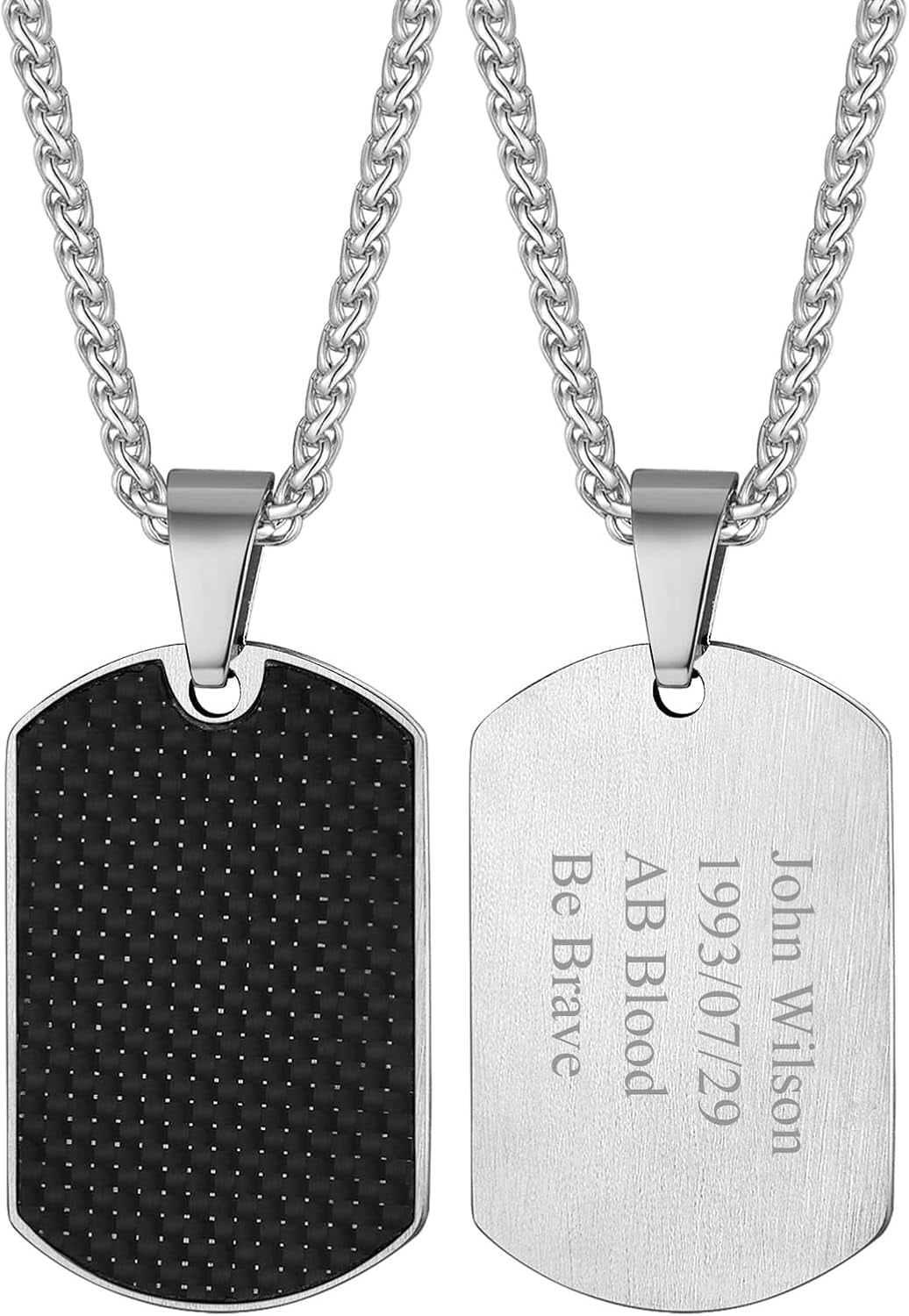 POfo Hip Hop Military Army Style Carbon Fiber/Bible/Bullet Dog Tags ...