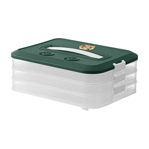 PP Dumpling Box Large Airtight Containers Veggie Tray with Lid Clear ...