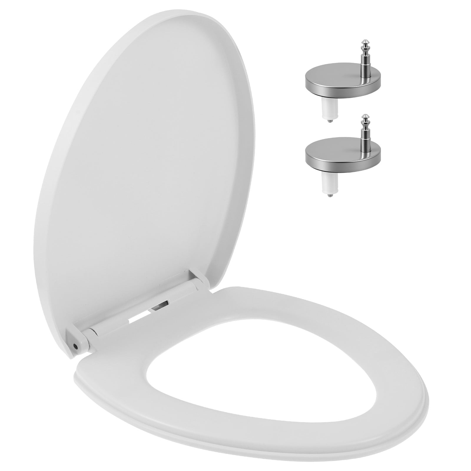 PP Elongated Toilet Seat Ergonomic Quiet Toilet Lid Comfortable Support Bidet Seat Lid Soft ...