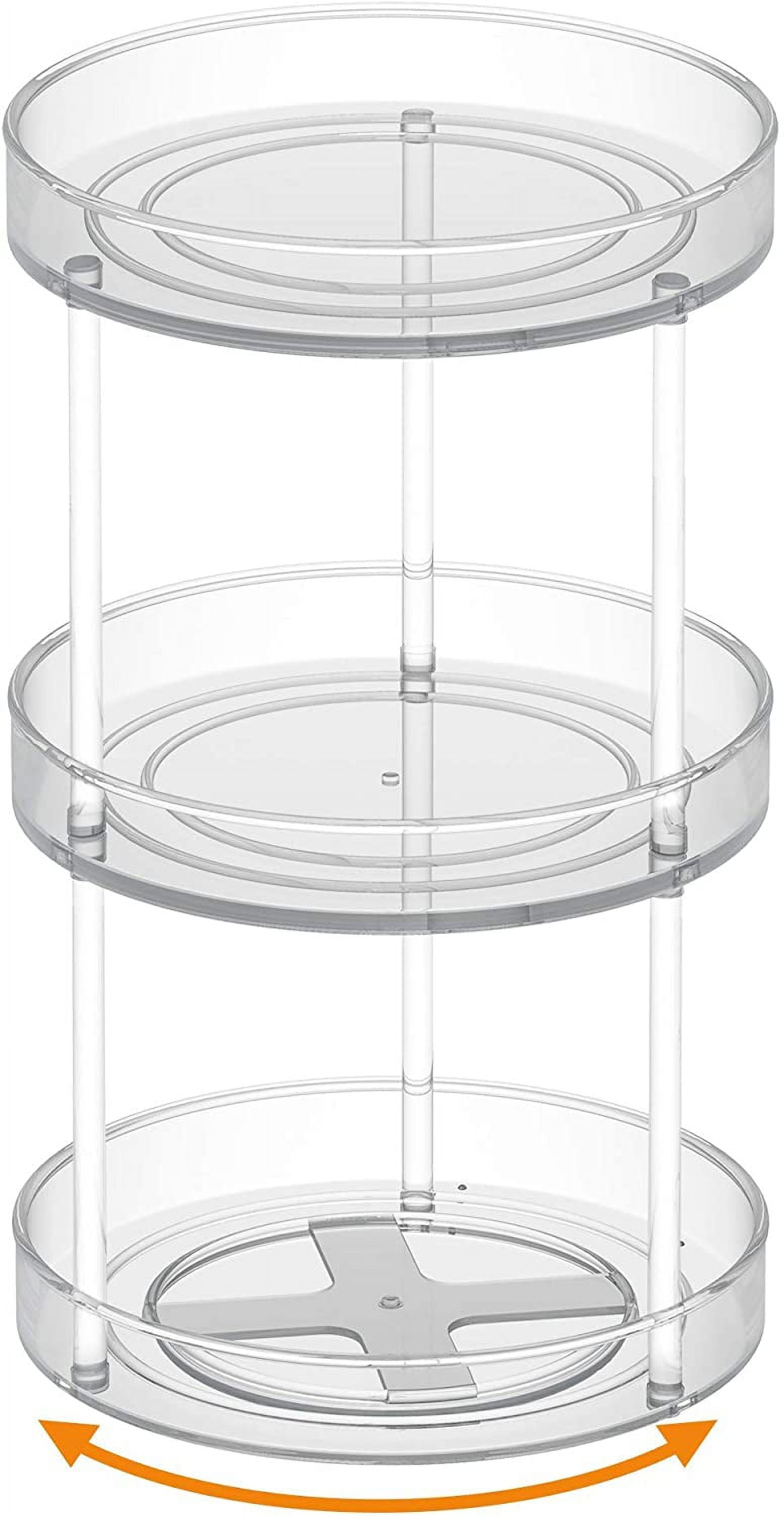 PP HOME 3 Tier Clear Turntable Lazy Susan, Round Spinning Cabinet Spice ...