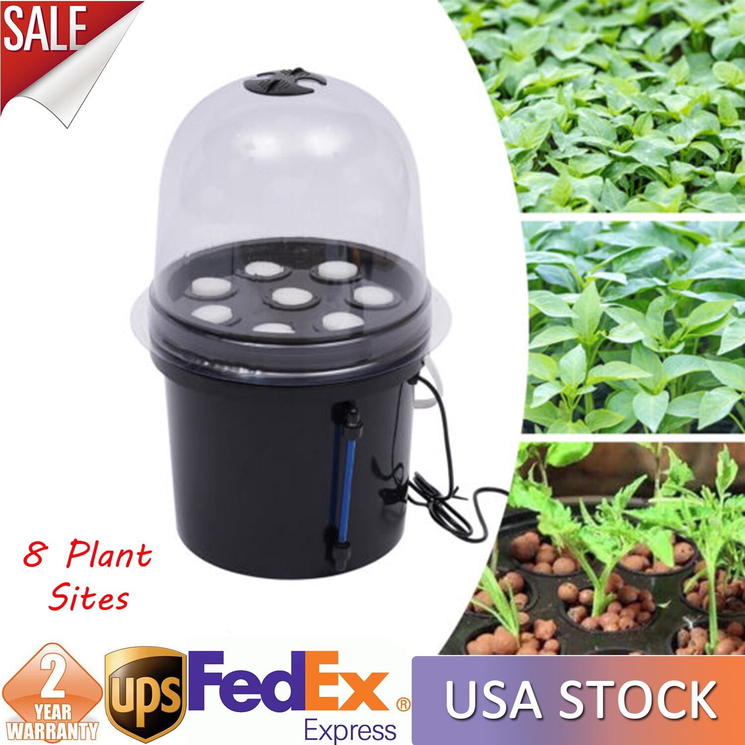 PP Hydroponics Seedling & Cloning System Aeroponic Propagation Kit 8 ...