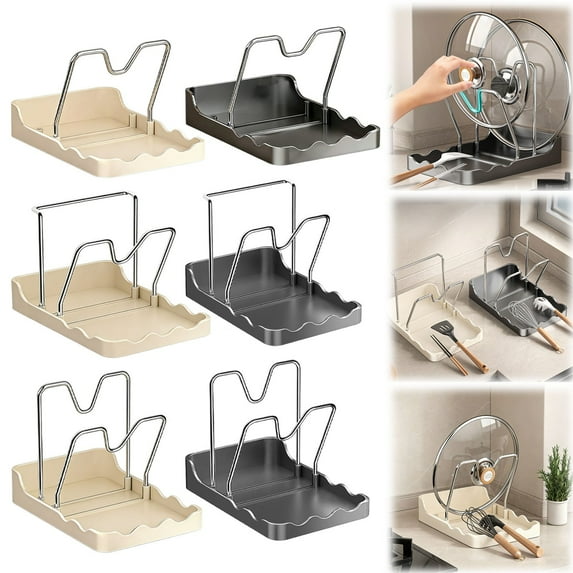 PP Material Stovetop Pot Lid Holder and Utensil Rack for Kitchen ...