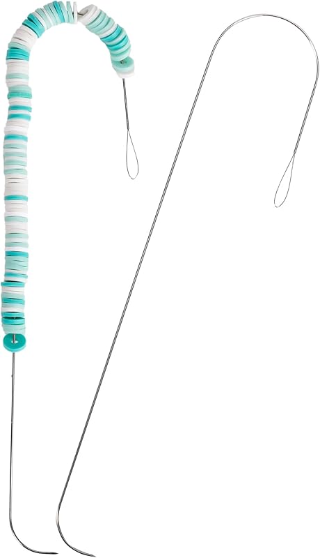 PP OPOUNT 4 Pieces Large Eye Curved Beading Needles with Handle, 5.3 ...