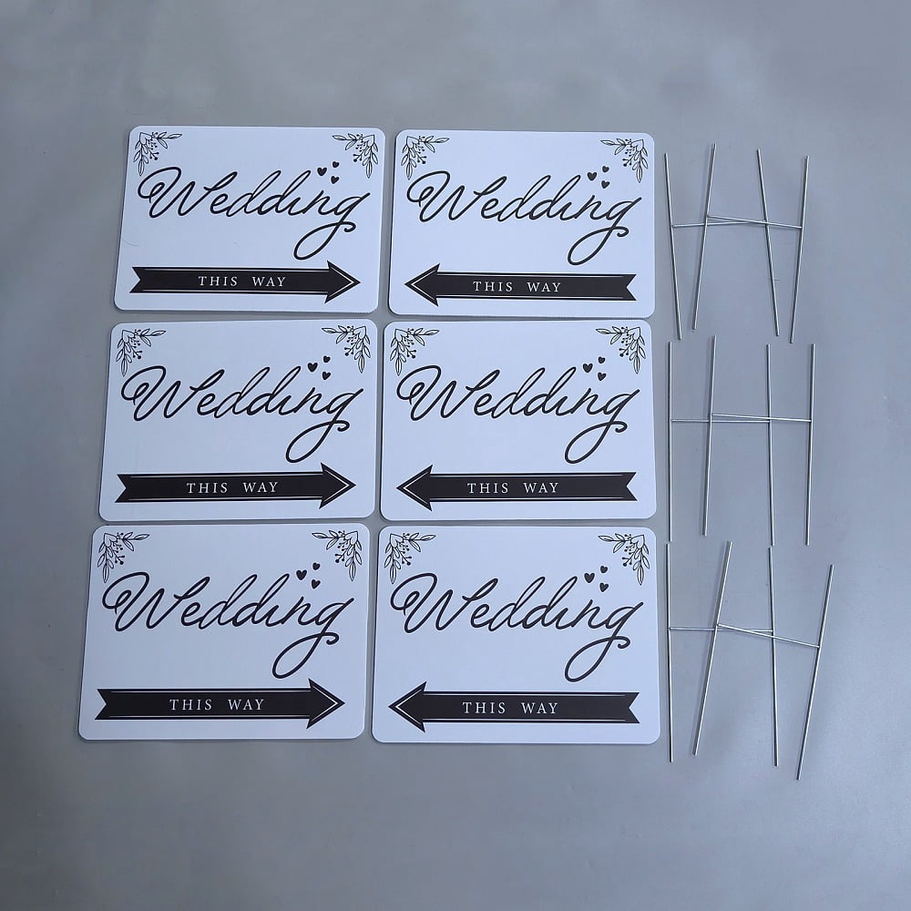 PP Plastic Wedding This Way Arrow Sign with Stake For Reception Outdoor ...