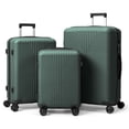 PP Trolley Case, 20in 24in 28in 3PCS Suitcase Set, Dark Green - Walmart.com