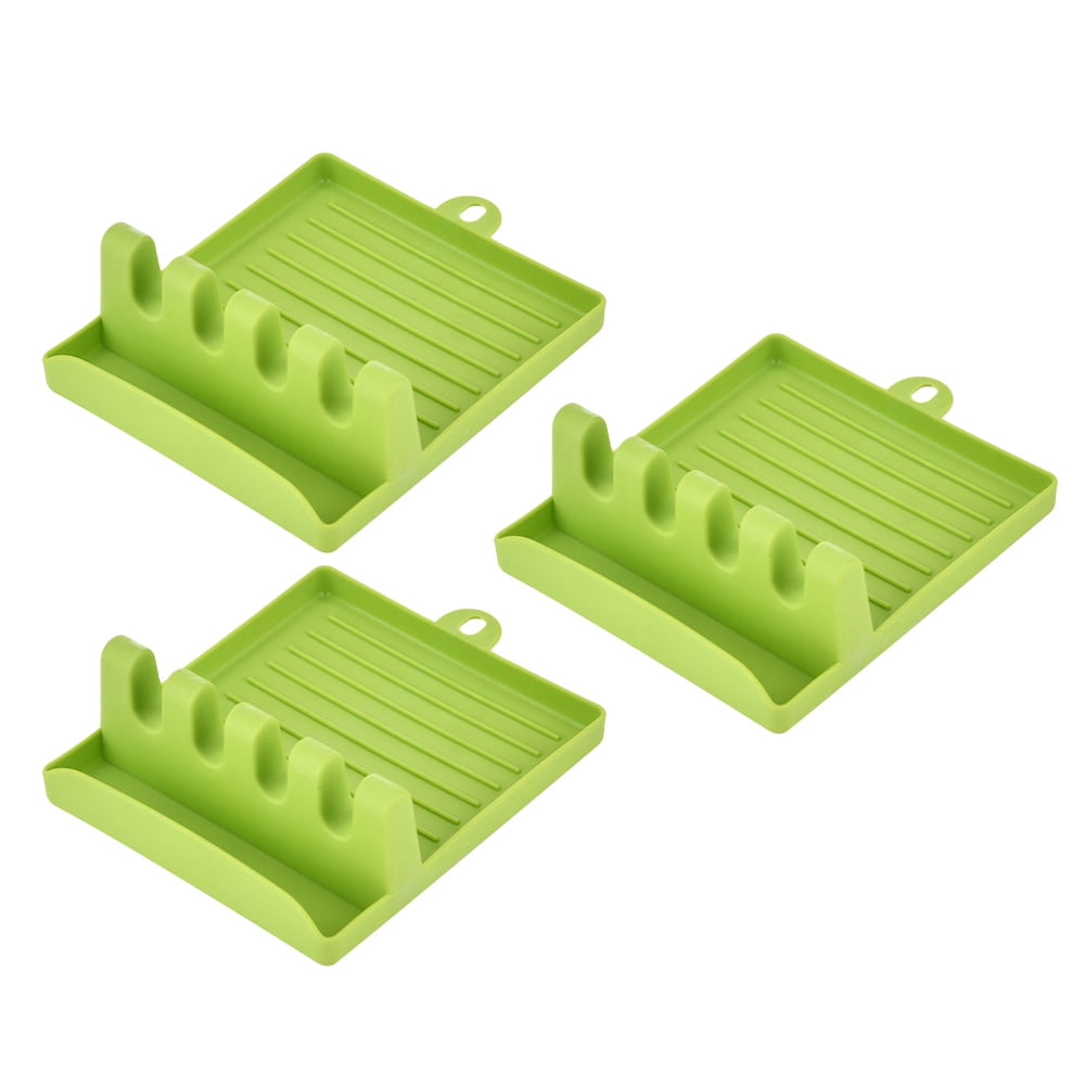 PP Utensil Rest with Drip Pad for Multiple Utensils, Heat-Resistant ...