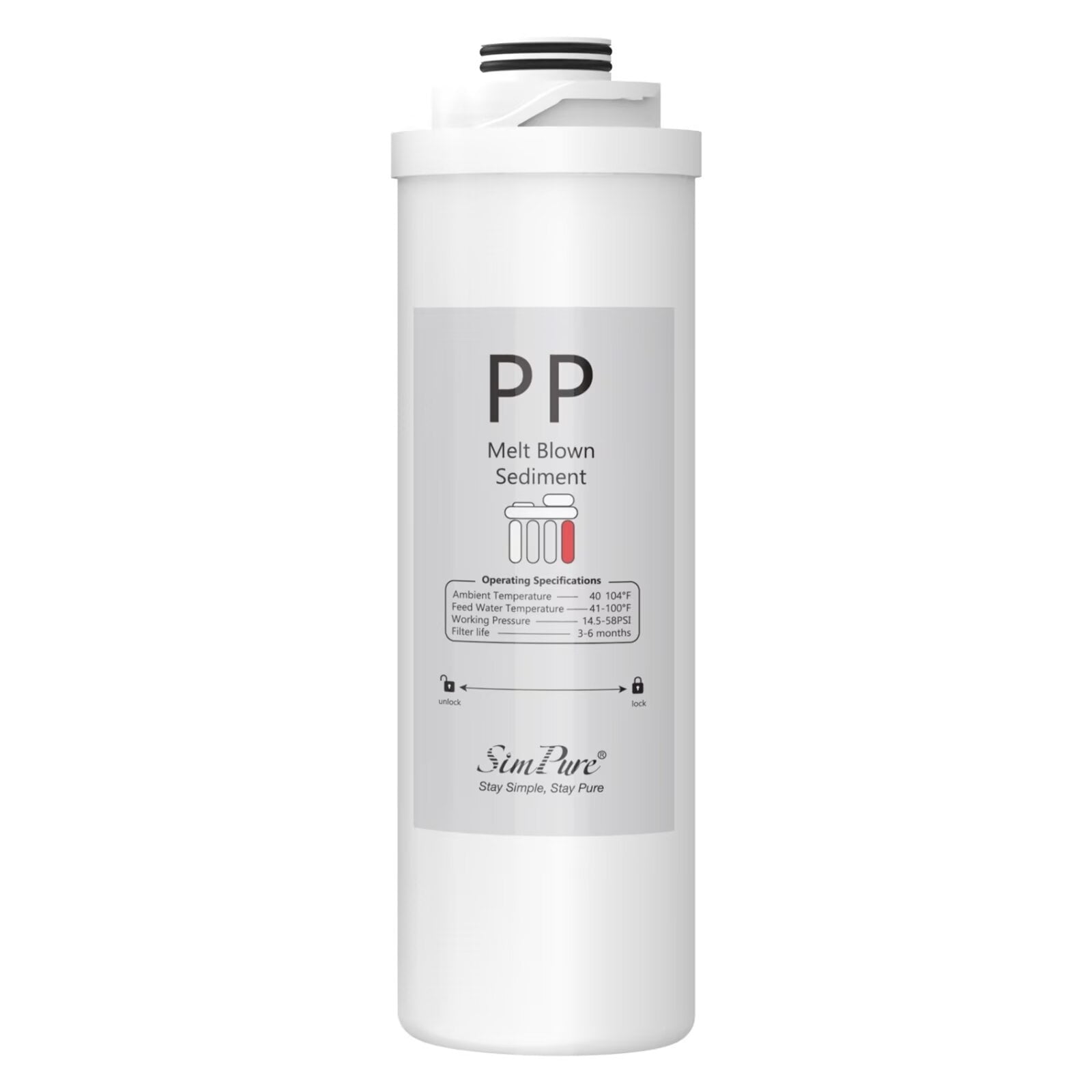 PP Water Filter Replacement Cartridge for SimPure WP2 Reverse Osmosis ...