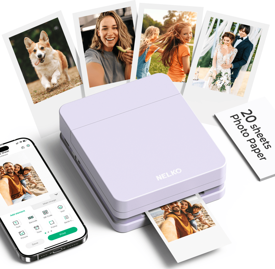 PP01 Instant Smartphone Photo Printer, Portable Mini Color Wireless ...