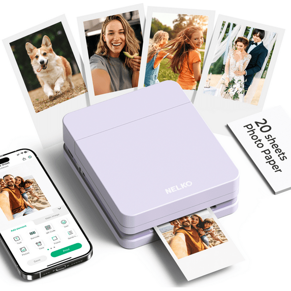 PP01 Instant Smartphone Photo Printer, Portable Mini Color Wireless ...