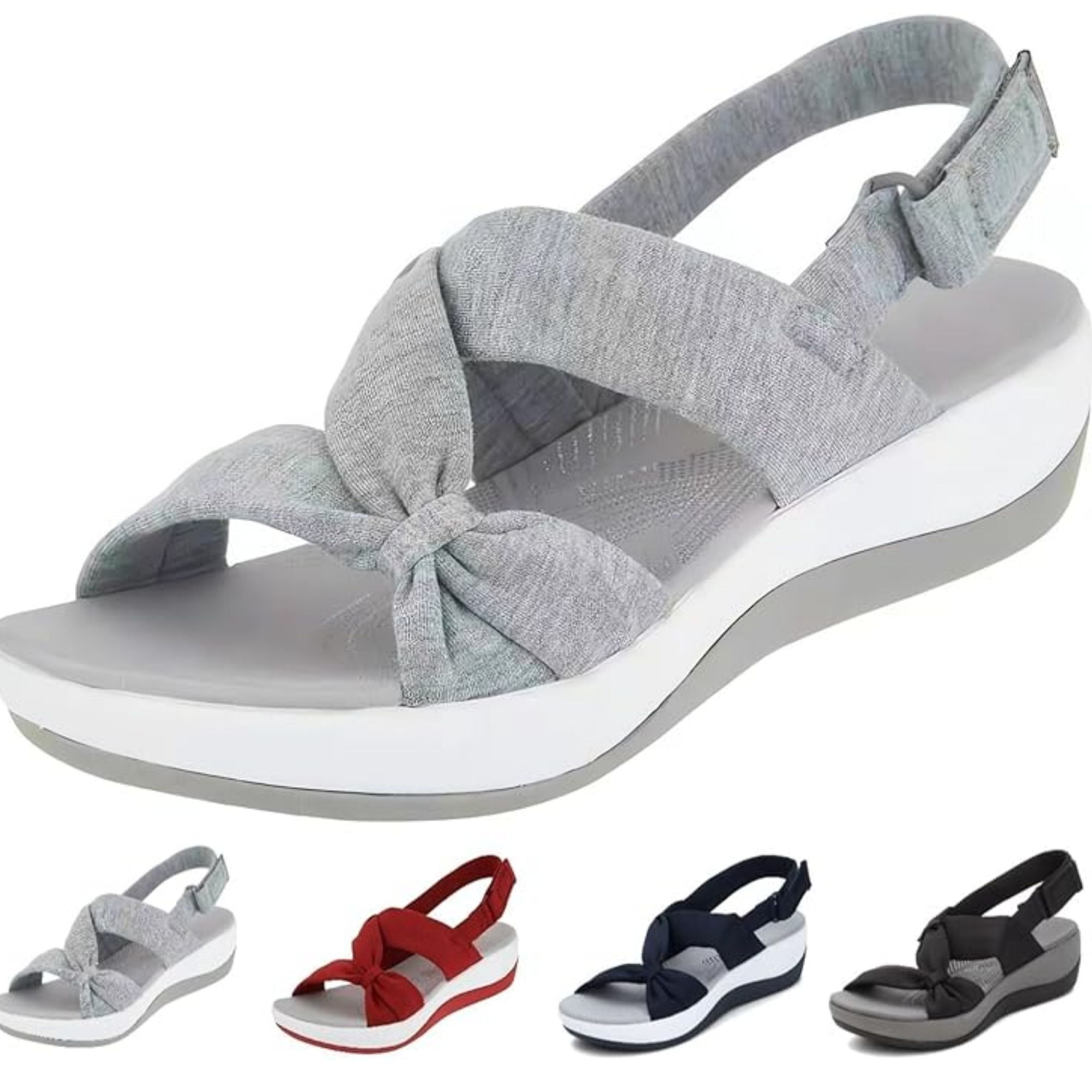 PPCHVOMEY Women's Flat Orthopedic Sandals Comfy Plantar Fasciitis Feet ...
