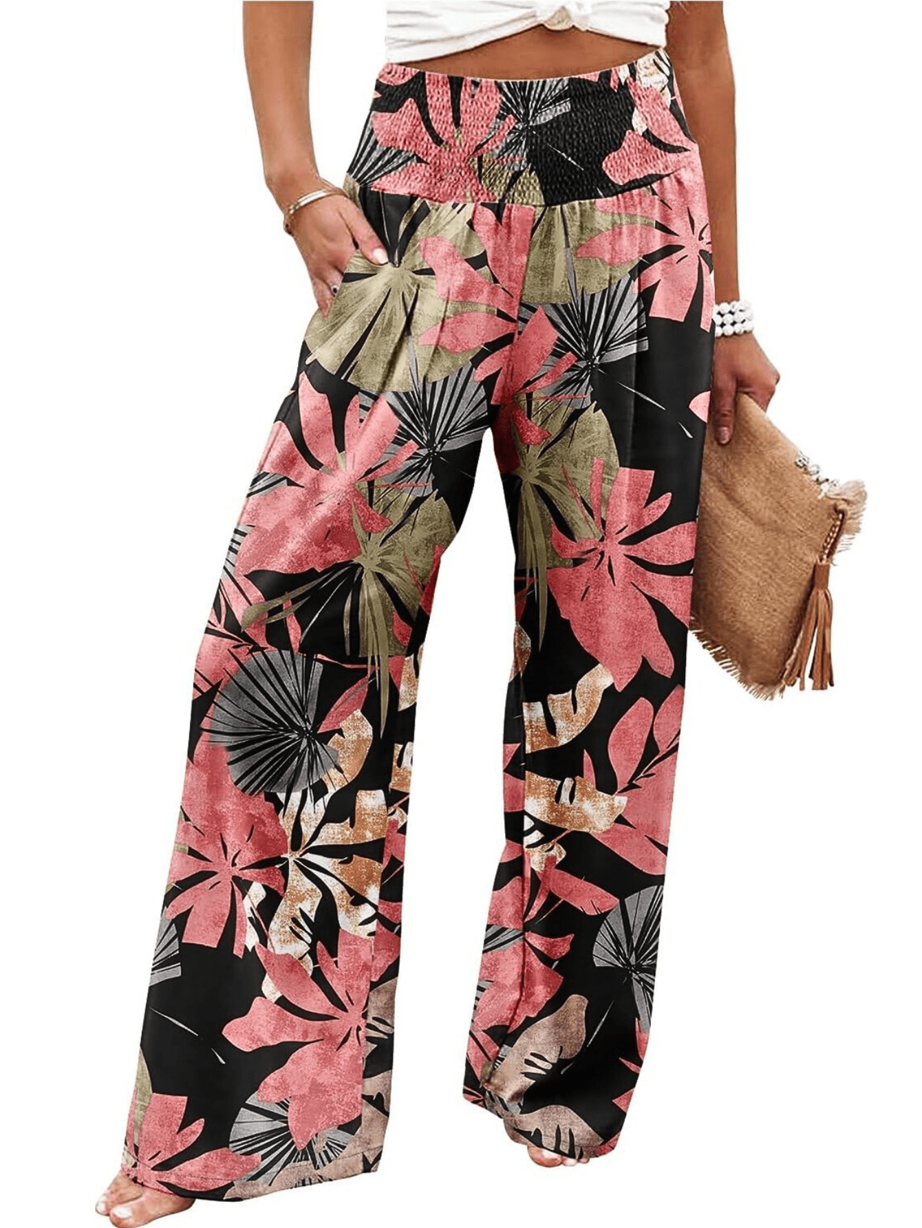 PPCHVOY Women's High Waist Wide Leg Pants Soft Flowy Lounge Trousers ...