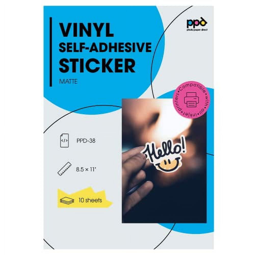 PPD 10 Sheets Inkjet Creative Media Matte Self Adhesive Vinyl Sticker ...