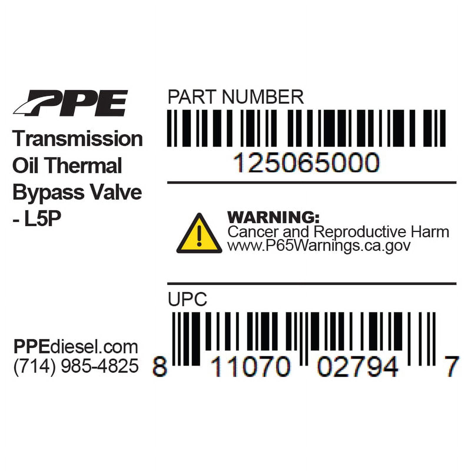 PPE Diesel 125065000 Oil Bypass Block For L5P Trans Cooler - Walmart.com