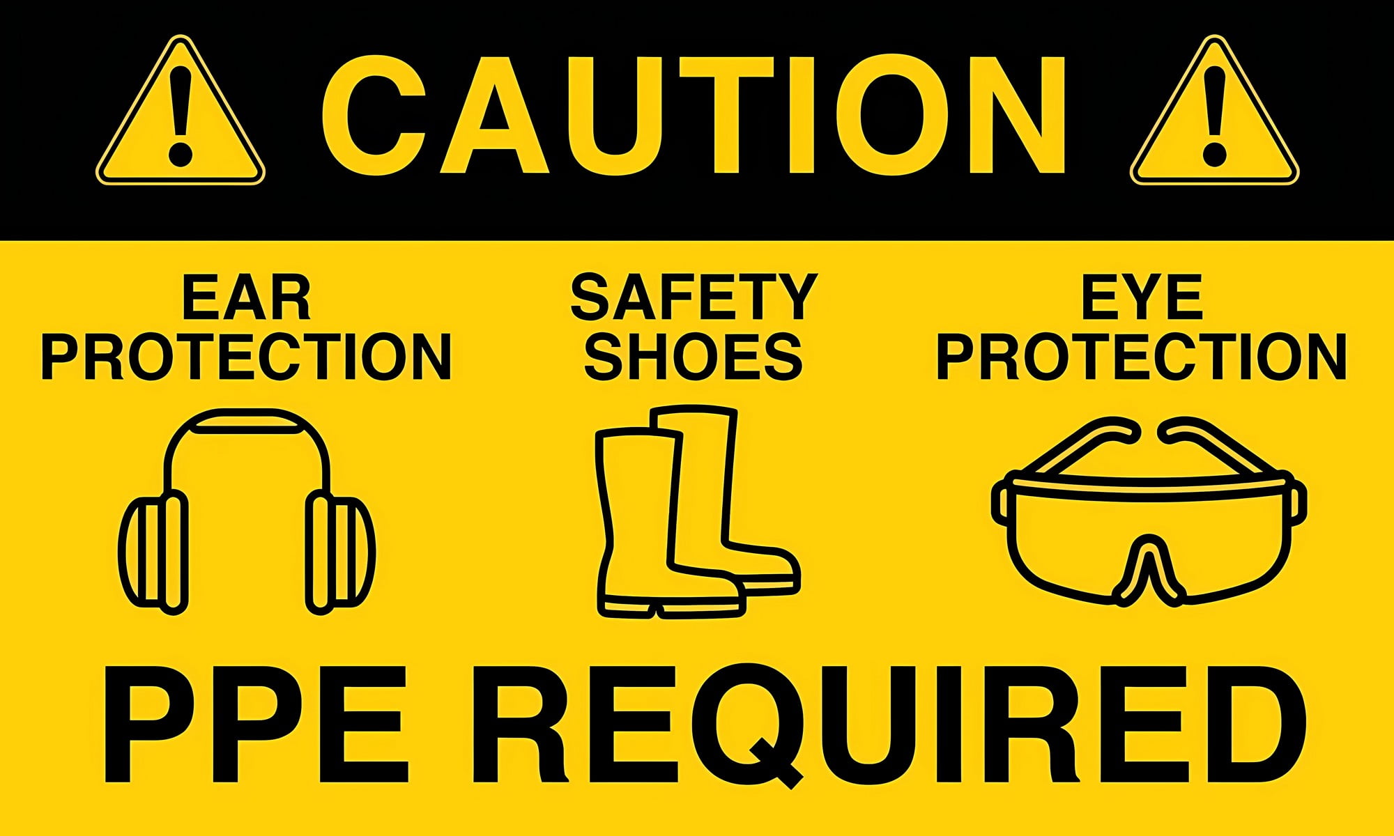 PPE Required Beyond This Point Sign - 8"x12" Metal Sign, Notice Danger ...