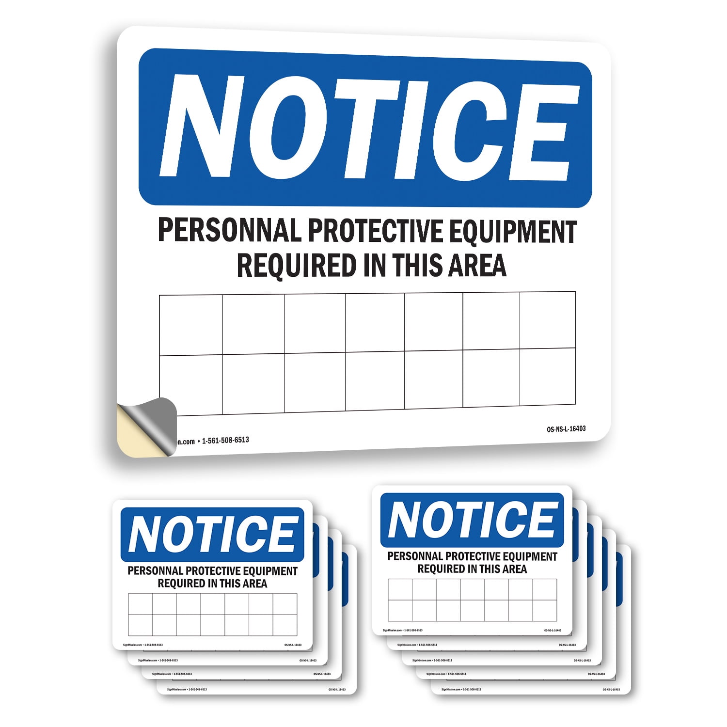 PPE Required In This Area OSHA Notice Vinyl Decal Label 24 Inch x 18 ...