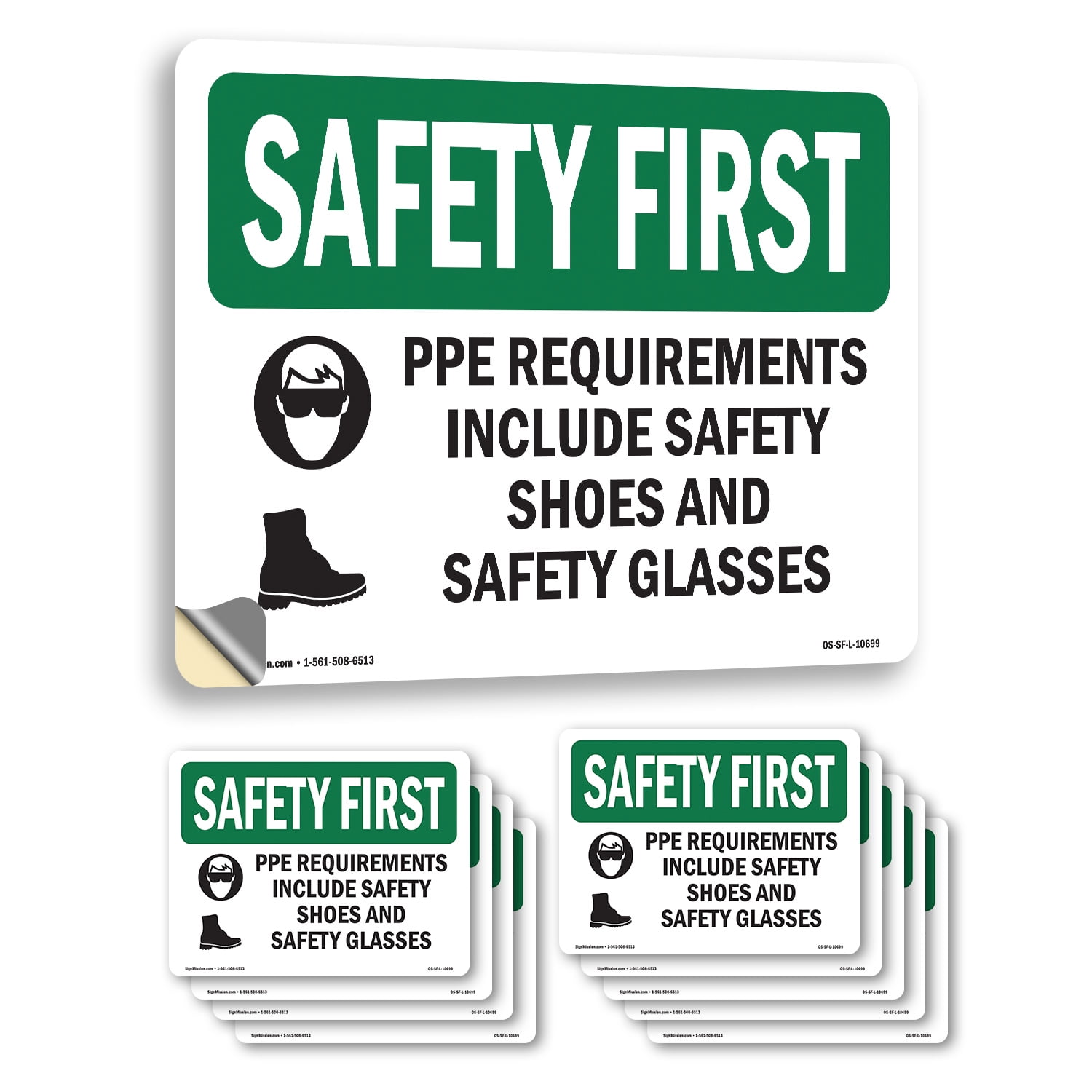 PPE Requirements Include Safety With Symbol OSHA SAFETY FIRST Vinyl ...