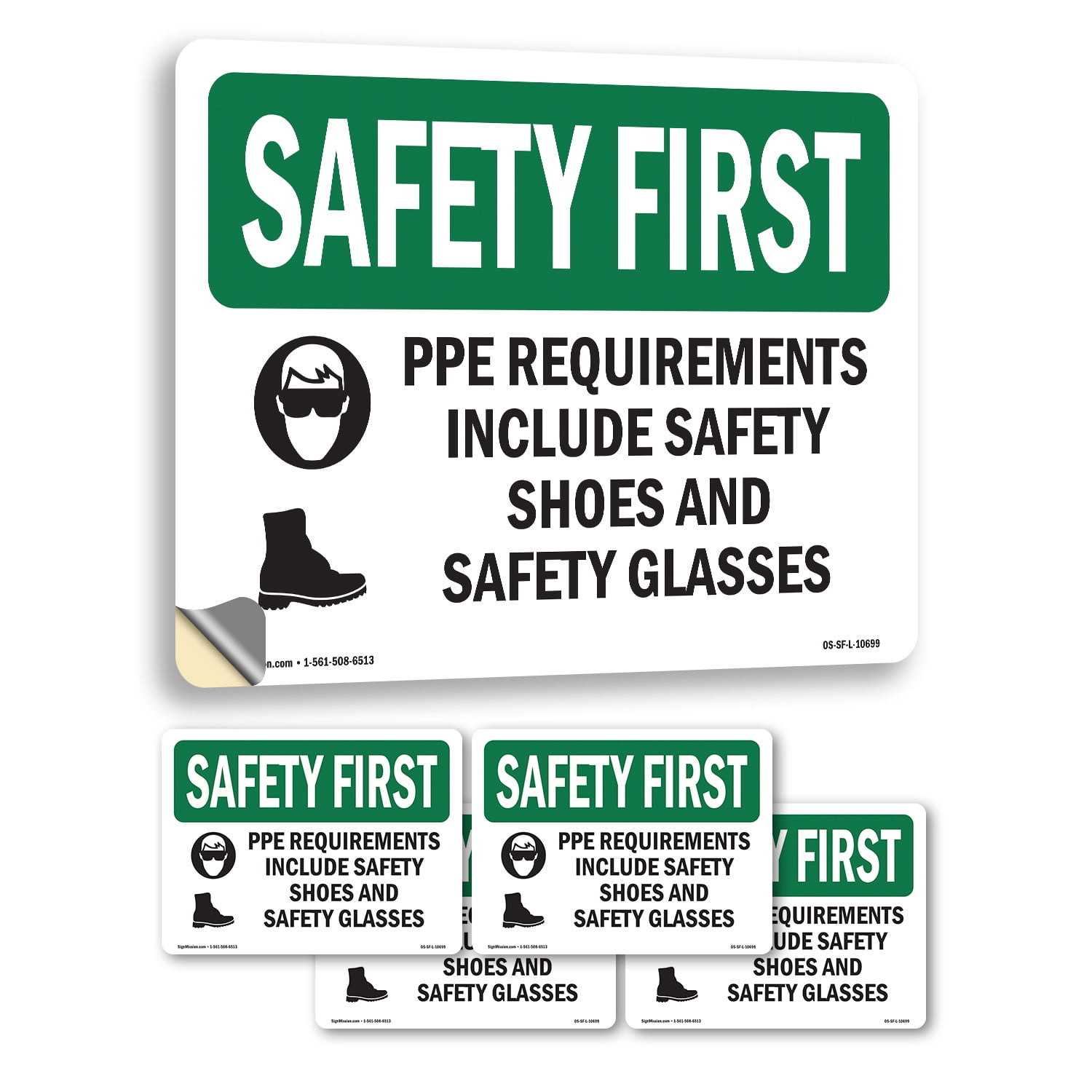 PPE Requirements Include Safety With Symbol OSHA SAFETY FIRST Vinyl ...