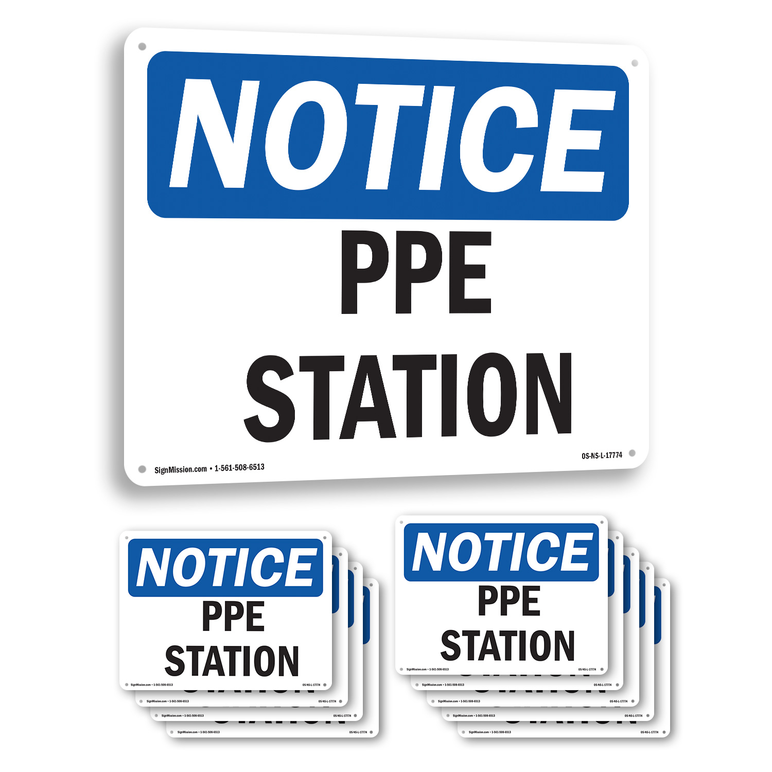 PPE Station OSHA Notice Rigid Plastic Sign 24 Inch x 18 Inch - 10 Pack ...