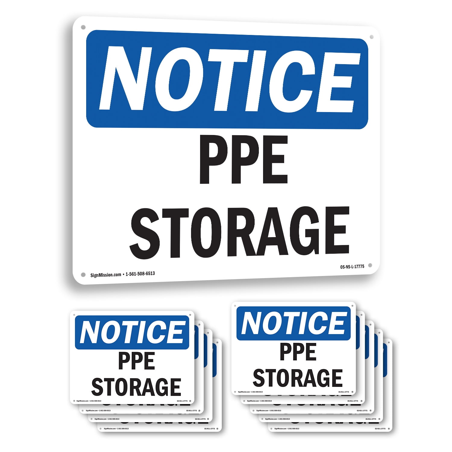 PPE Storage OSHA Notice Aluminum Sign 18 Inch x 12 Inch - 10 Pack ...