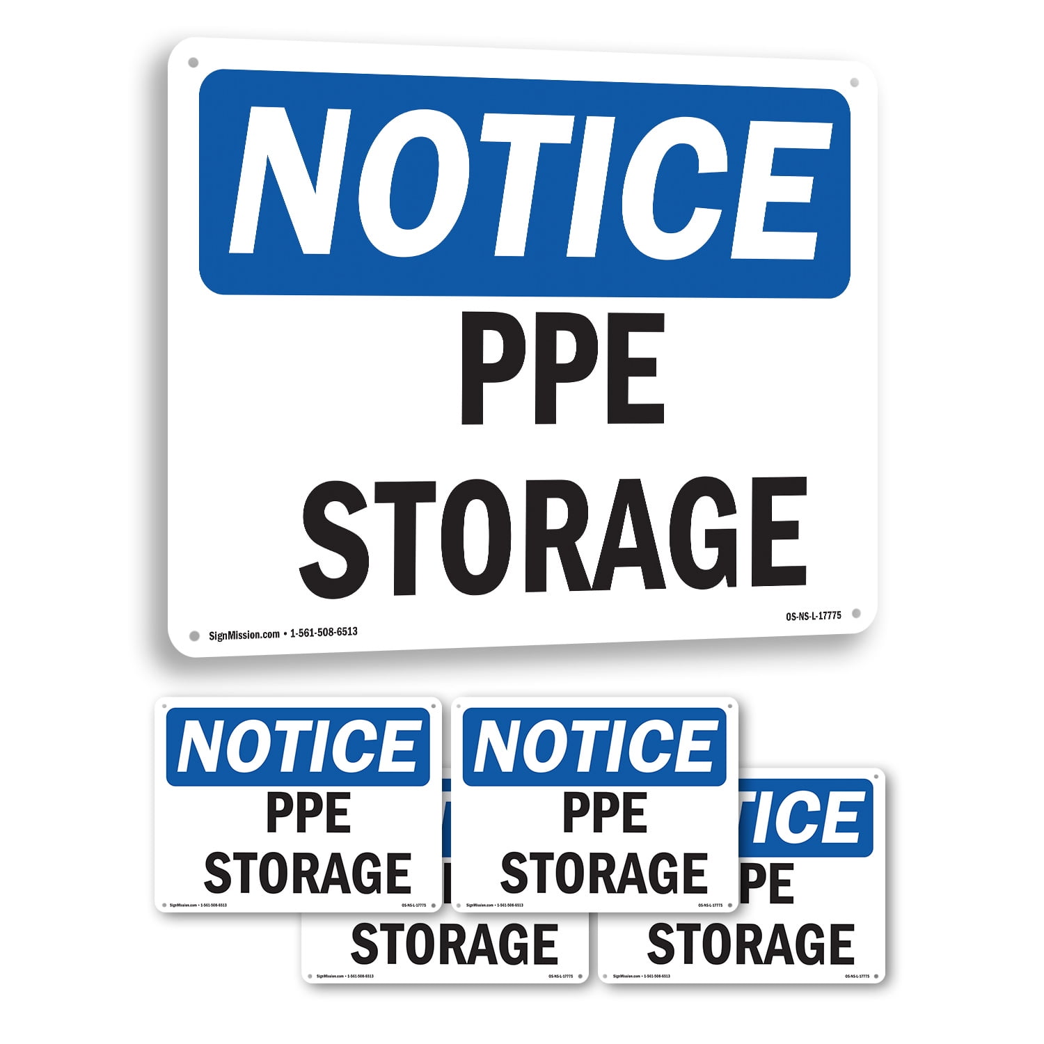 PPE Storage OSHA Notice Rigid Plastic Sign 10 Inch x 7 Inch - 5 Pack ...