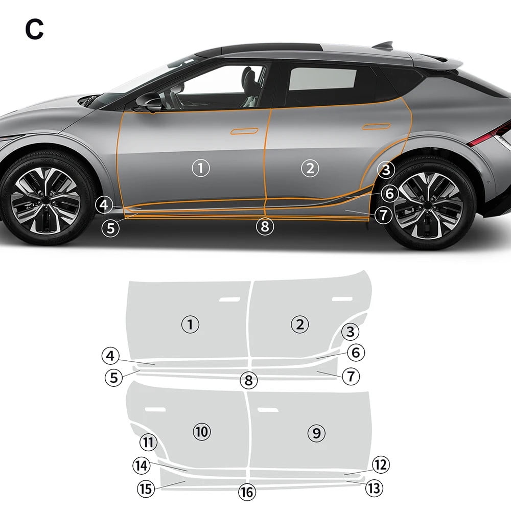 PPF for KIA EV6 GT-line 2022 2023 Pre Cut PPF Paint Protection Film Bra ...
