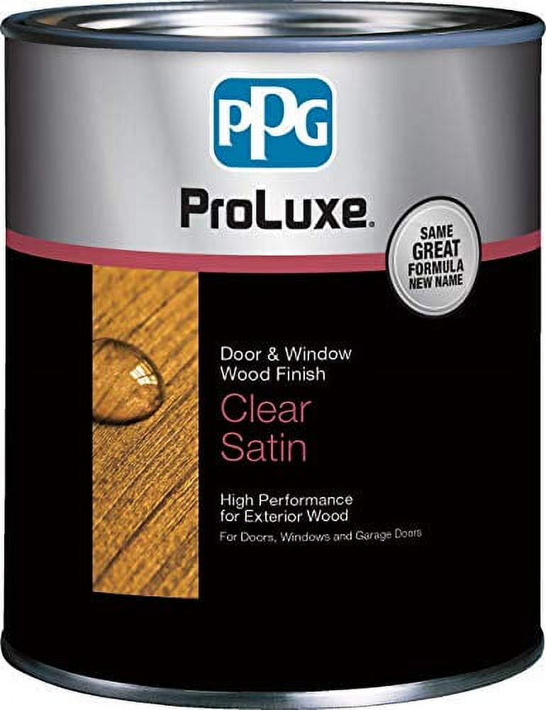 PPG ProLuxe Door and Window Wood Finish, 1 Quart, 003 Clear Satin ...