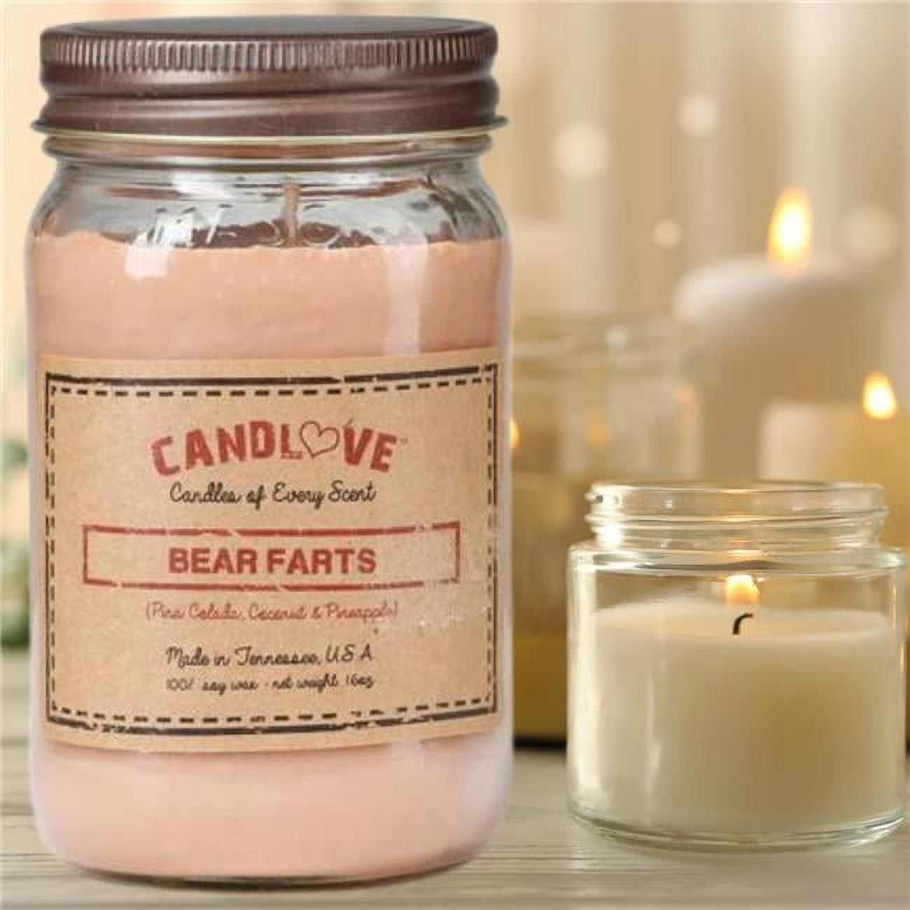 PPI SUPPLIES Bea-F-C Candlove Bear Farts Scented Candle - Non-Toxic 100 ...