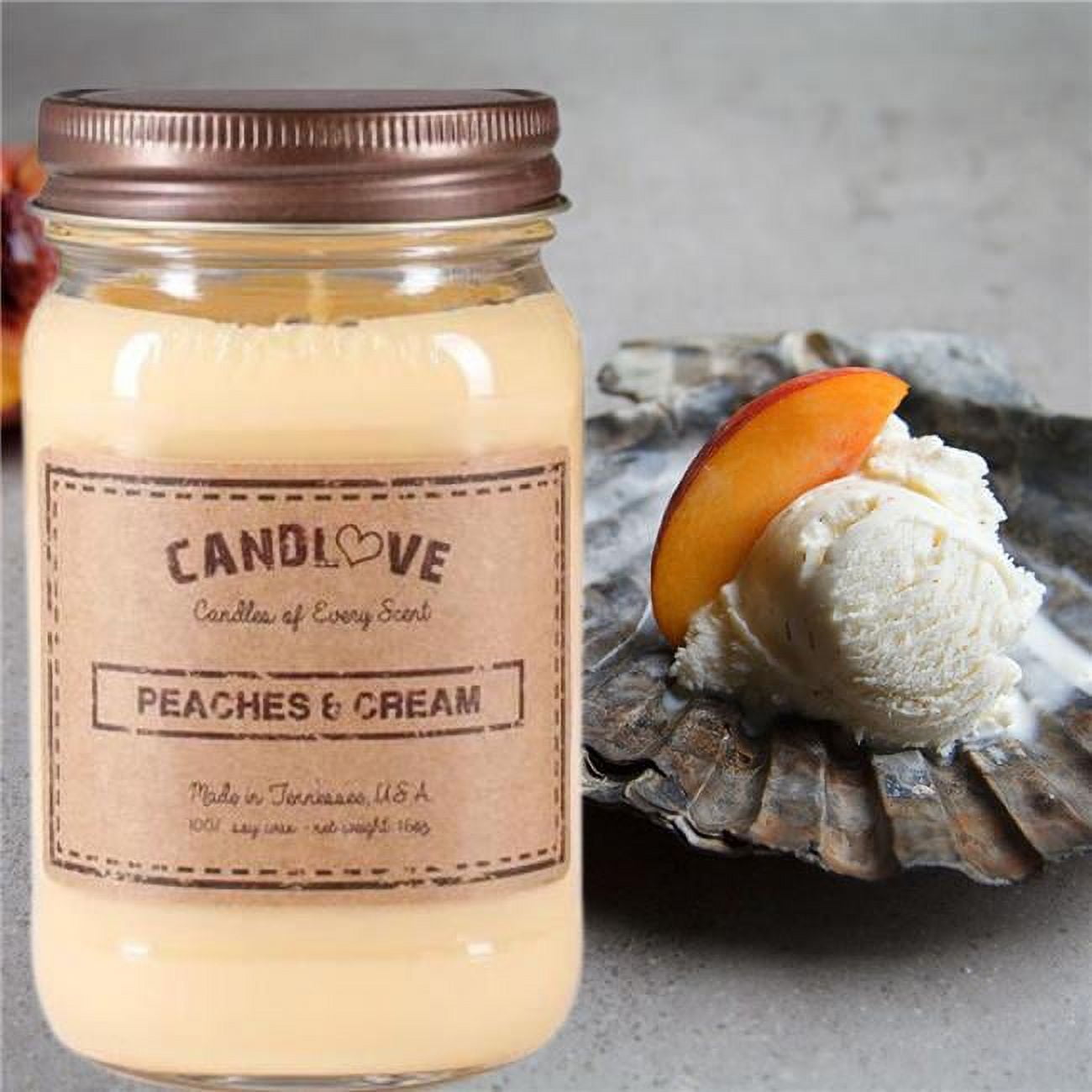 PPI SUPPLIES Peaches-C-C Candlove Peaches Cream Scented Candle - Non ...