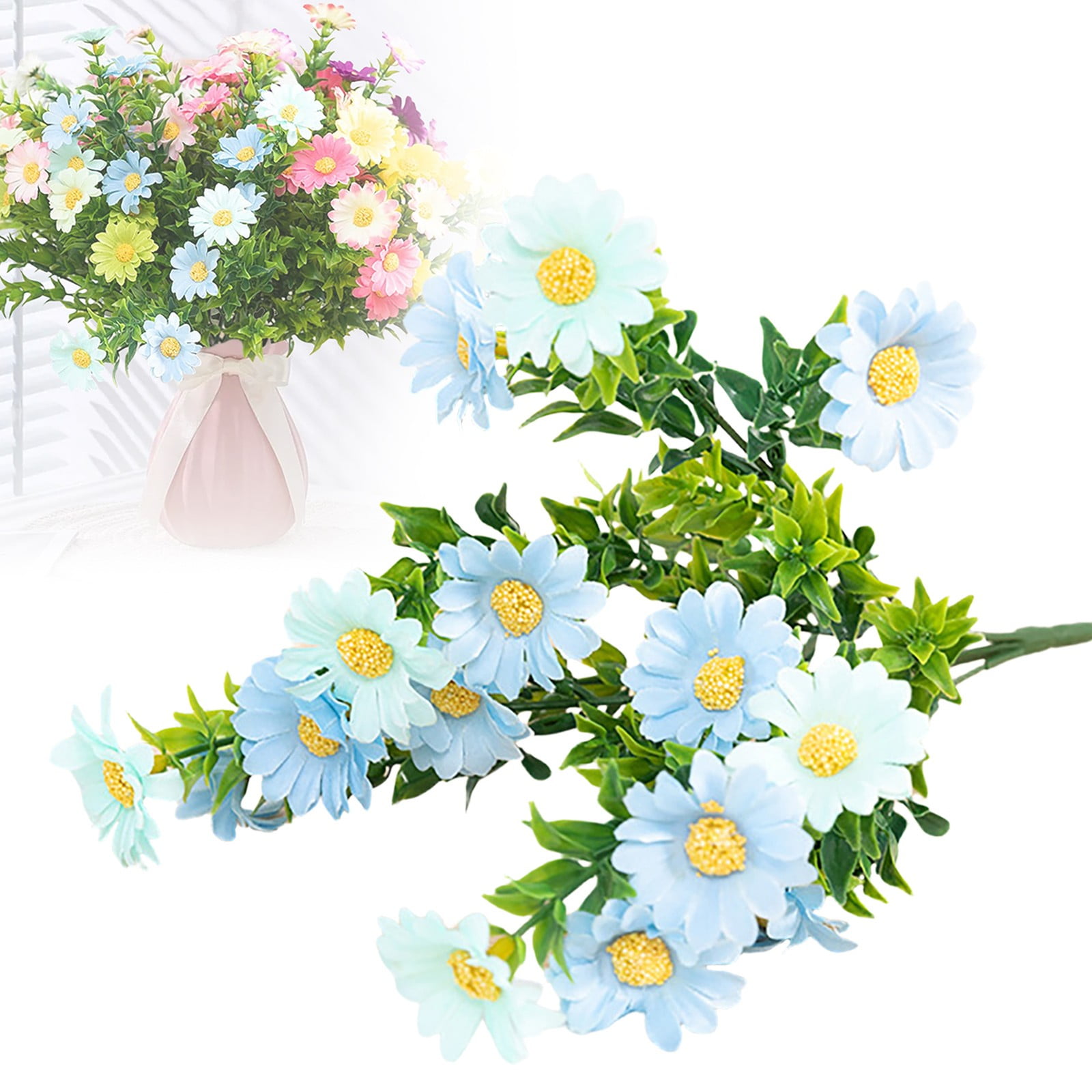 PPKVUFD 1 Bundle Artificial Silk Daisies Flower Fake Outdoor Bouquet ...