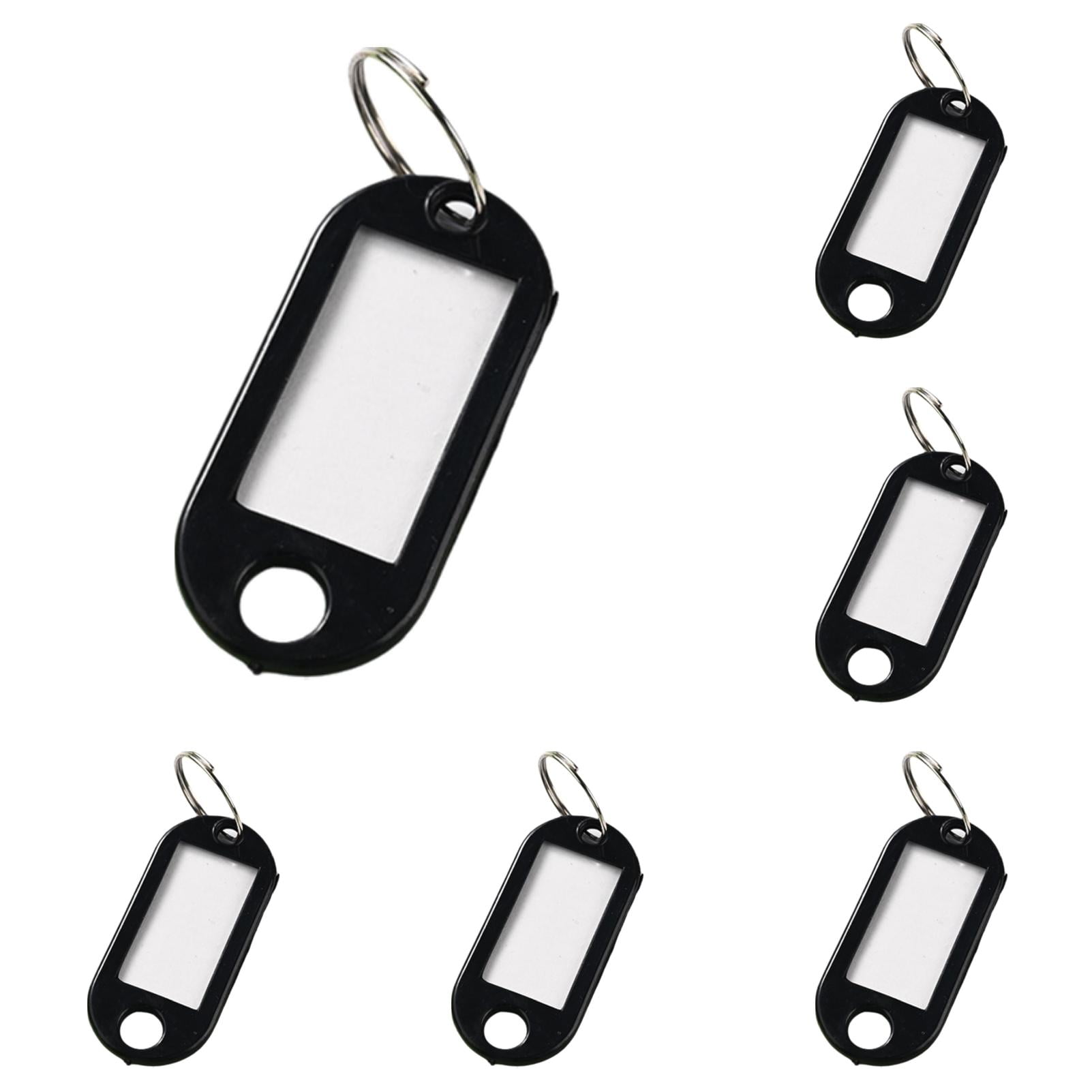PPKVUFD 10 Pcs Plastic Key Tags, Black Colors Key Keychain Tags with ...