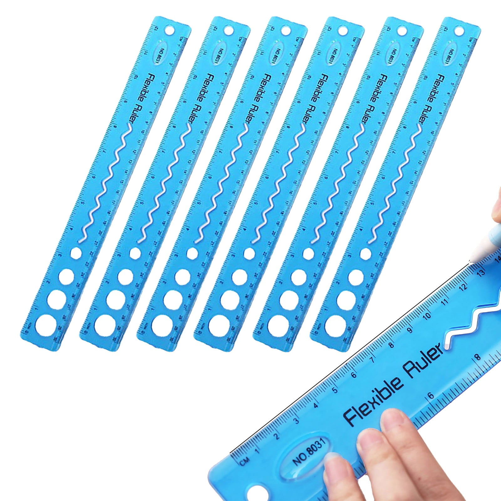 PPKVUFD 12 inches (30 cm) Shatterproof Flexible Rulers, Clear Plastic ...