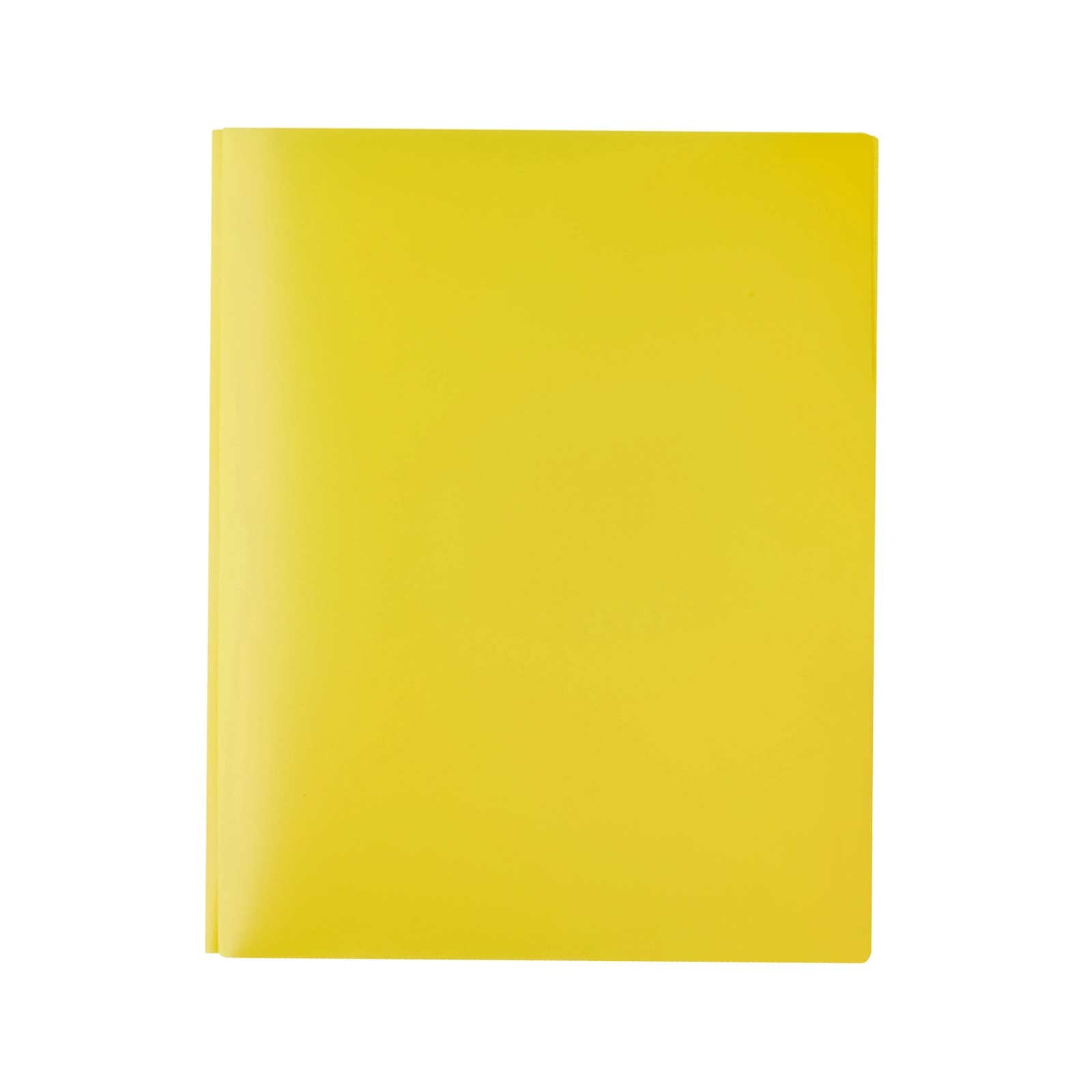 PPKVUFD 1Pc Yellow Plastic Folders with Pockets and Prongs, 2 Pocket ...