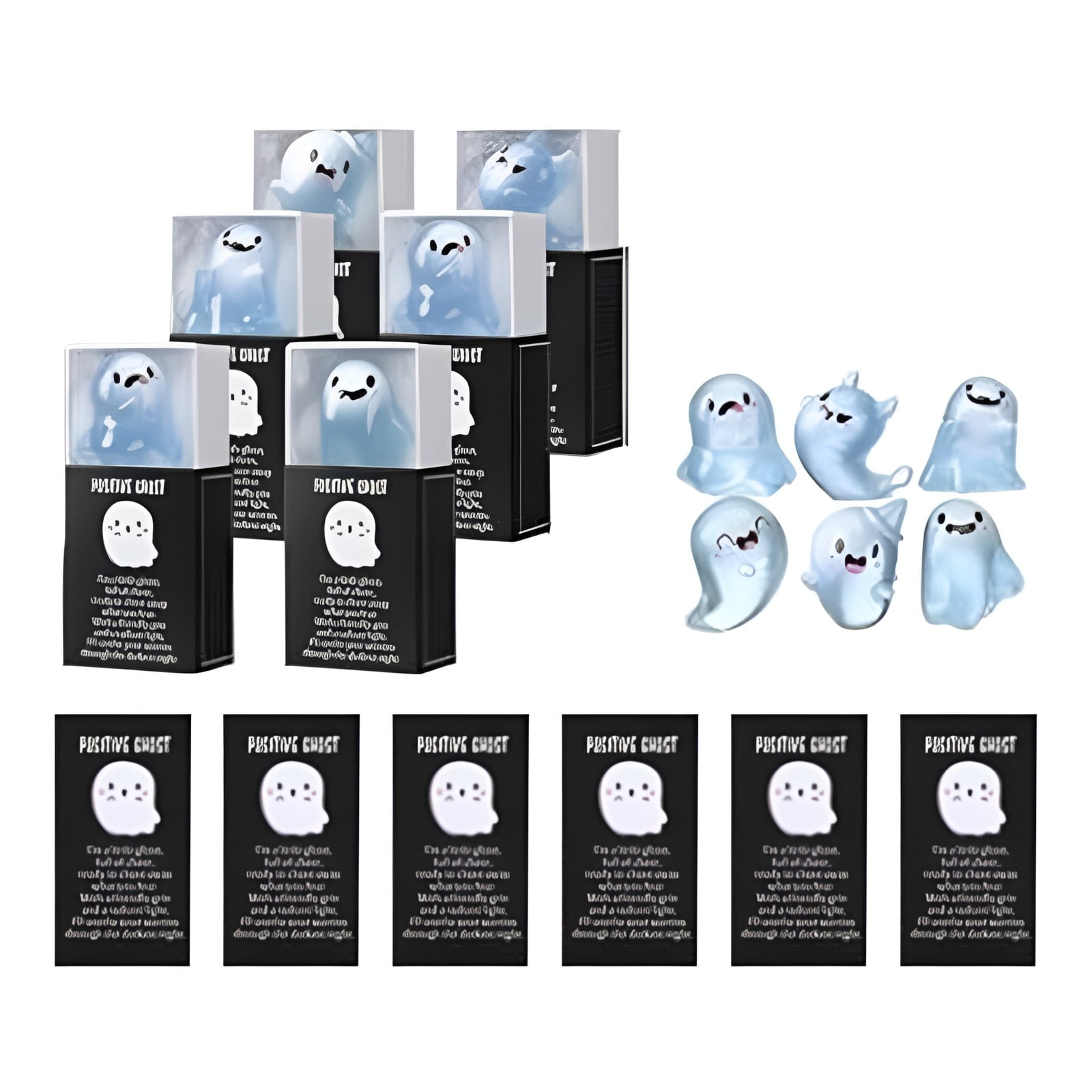PPKVUFD 24Pcs Halloween Mini Ghost Figures with Box, Glow in The Dark ...