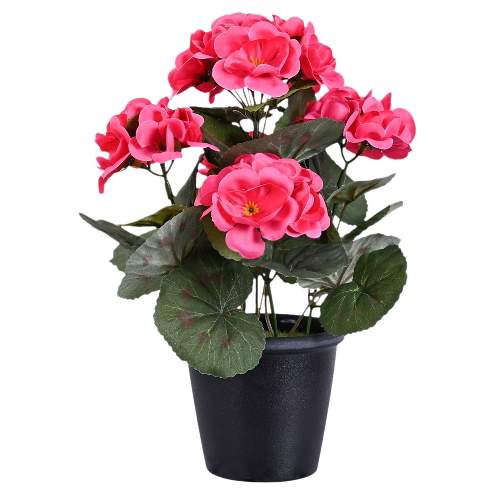 PPKVUFD Artificial Geranium Potted Plant – 10” Tall, Realistic Silk ...