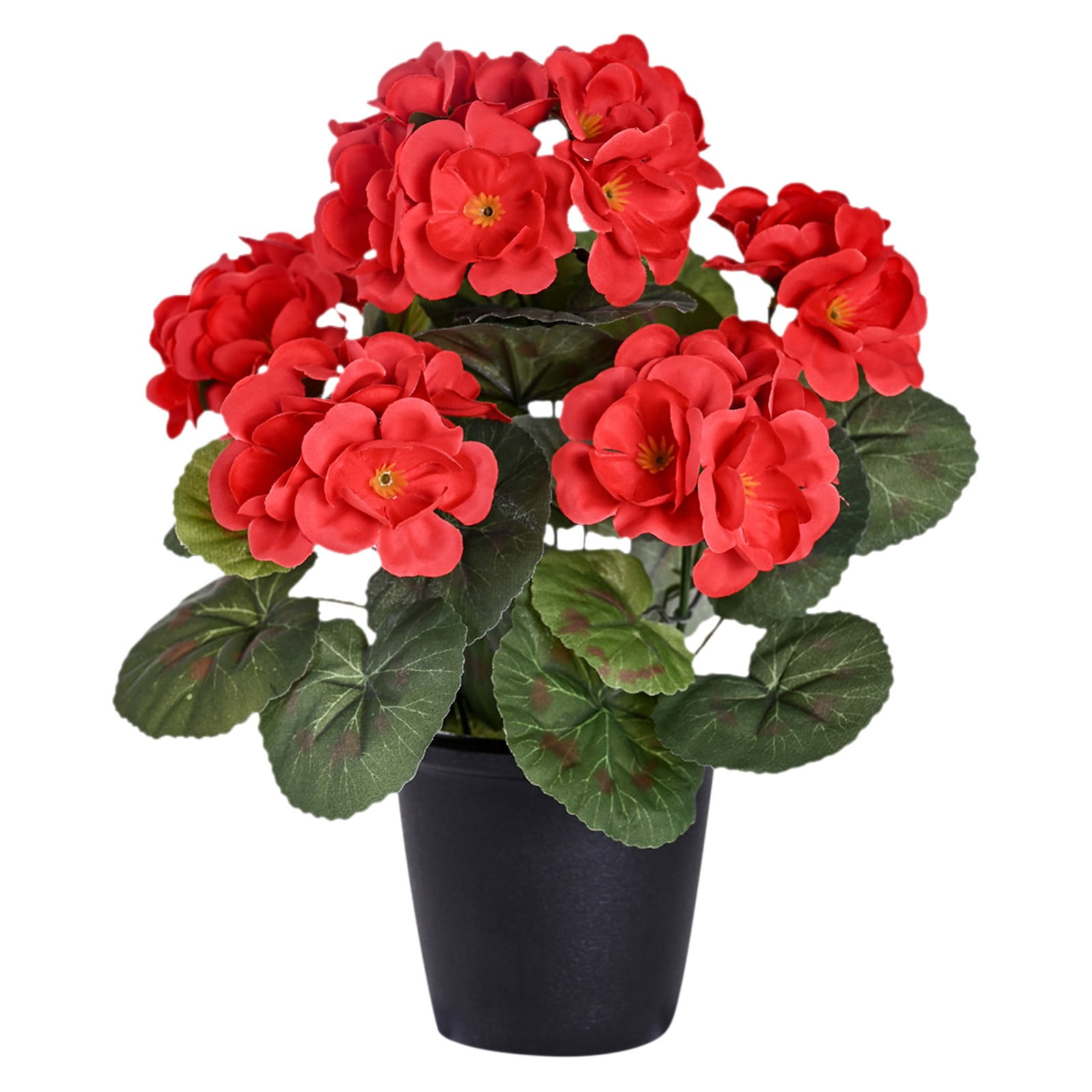 PPKVUFD Artificial Geranium Potted Plant – 10” Tall, Realistic Silk ...
