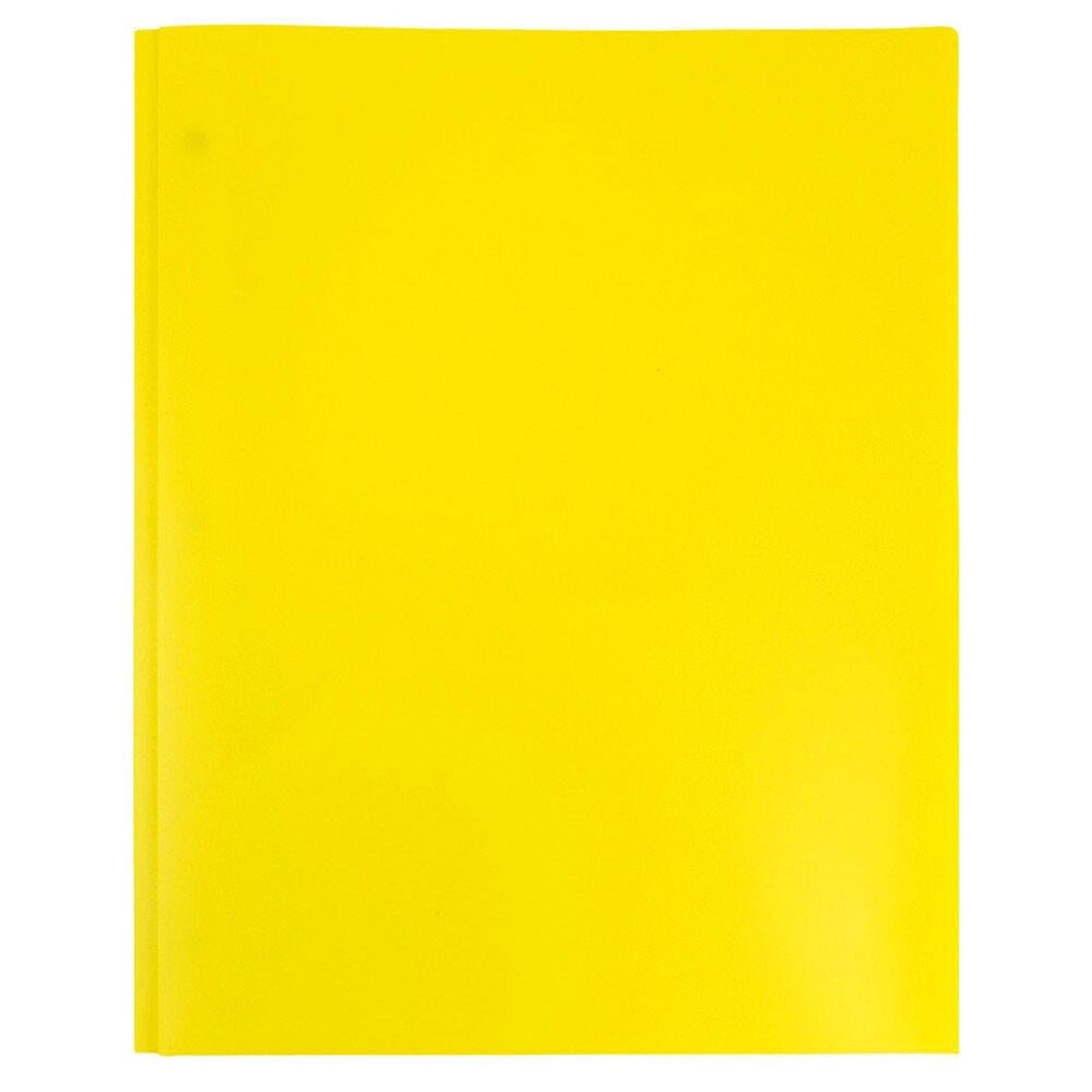 PPKVUFD Plastic 2 Pocket Folders with 3 Prongs, (1 Pack, Yellow), 3 ...