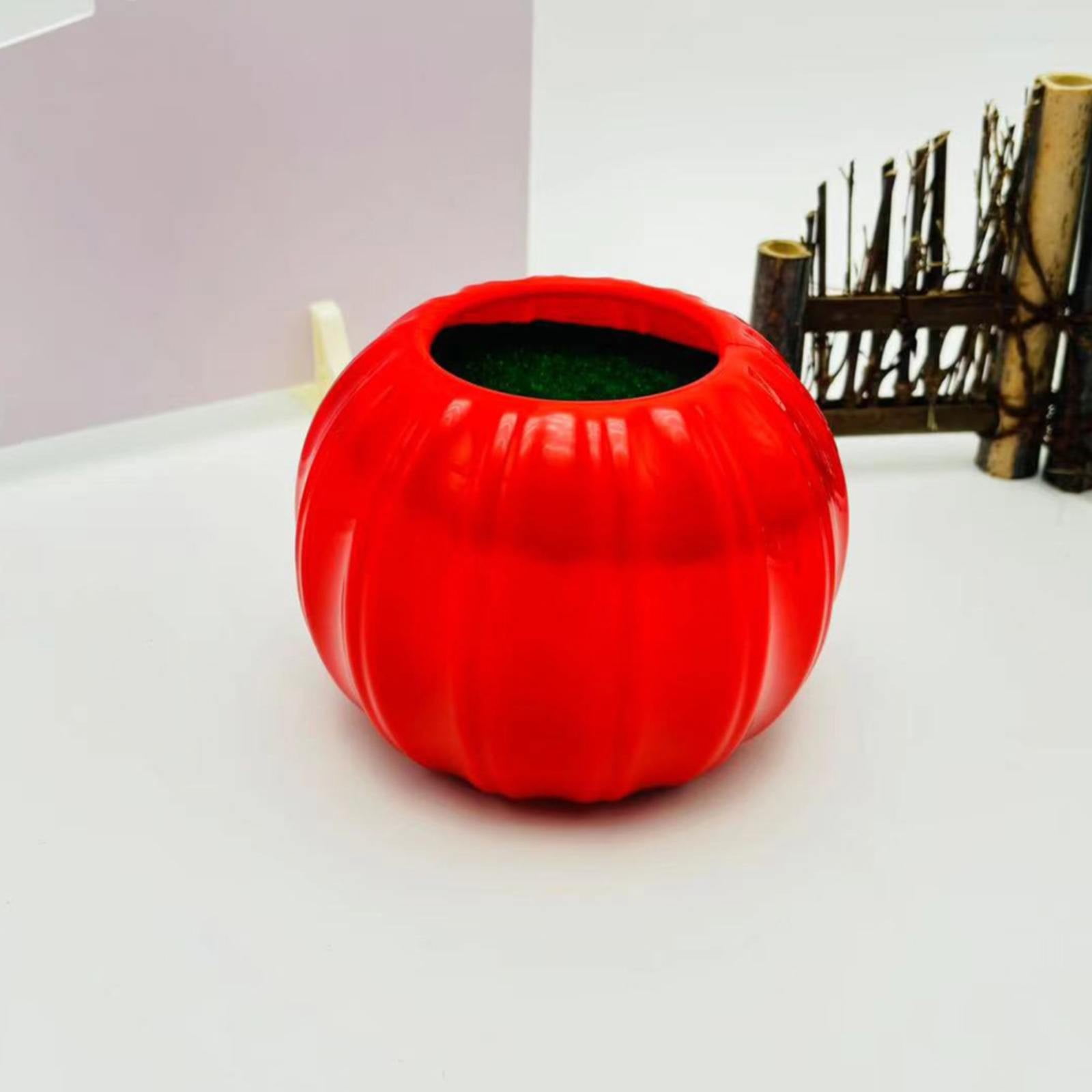 PPKVUFD Pumpkin Shape Plastic Vase for Dry Flower Halloween ...