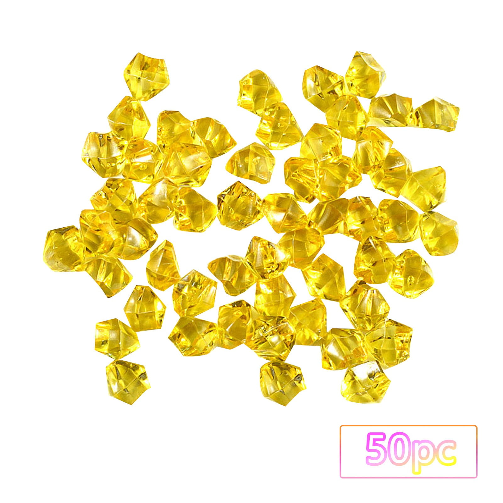 PPKVUFD Yellow Acrylic Ice Rock Crystals Treasure Gems for Table ...