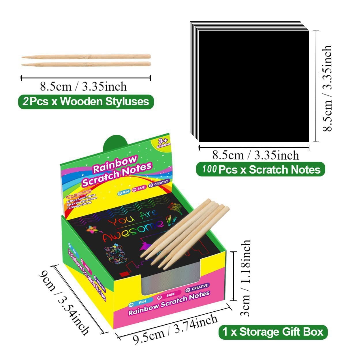 PPLoney 100 Sheets Colorful Scratch Paper Set with Pens - Graffiti Art ...