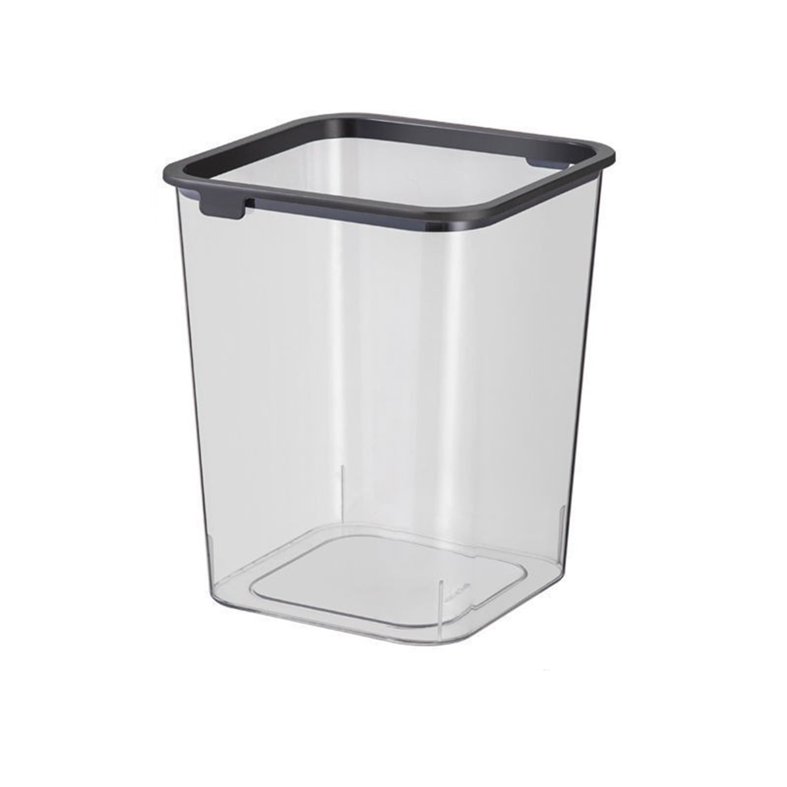 PPLoney 12L Translucent Household Waste Bin - Modern Trash Can for ...