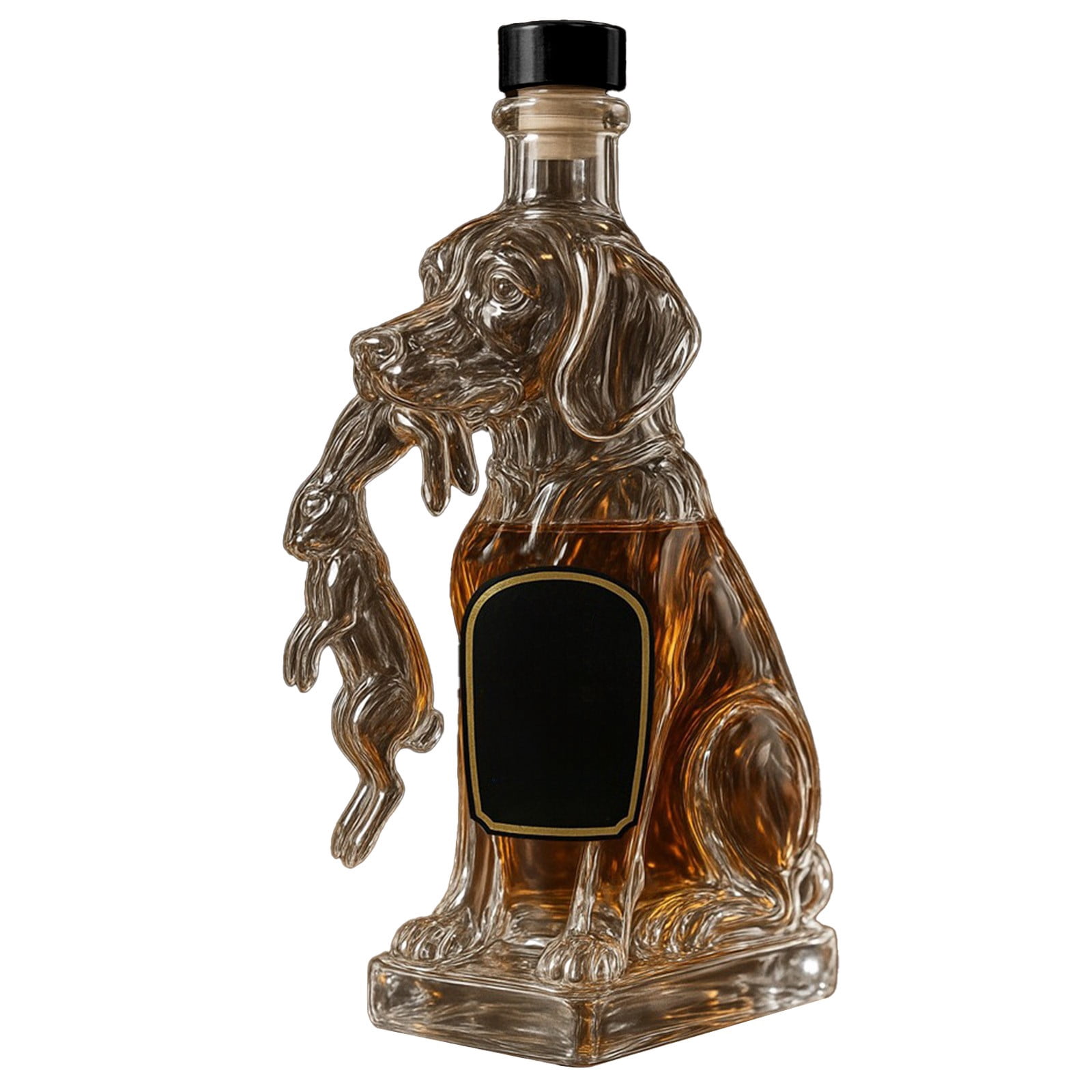 PPLoney 320ml Hand-Blown Borosilicate Glass Whiskey Decanter, Head ...