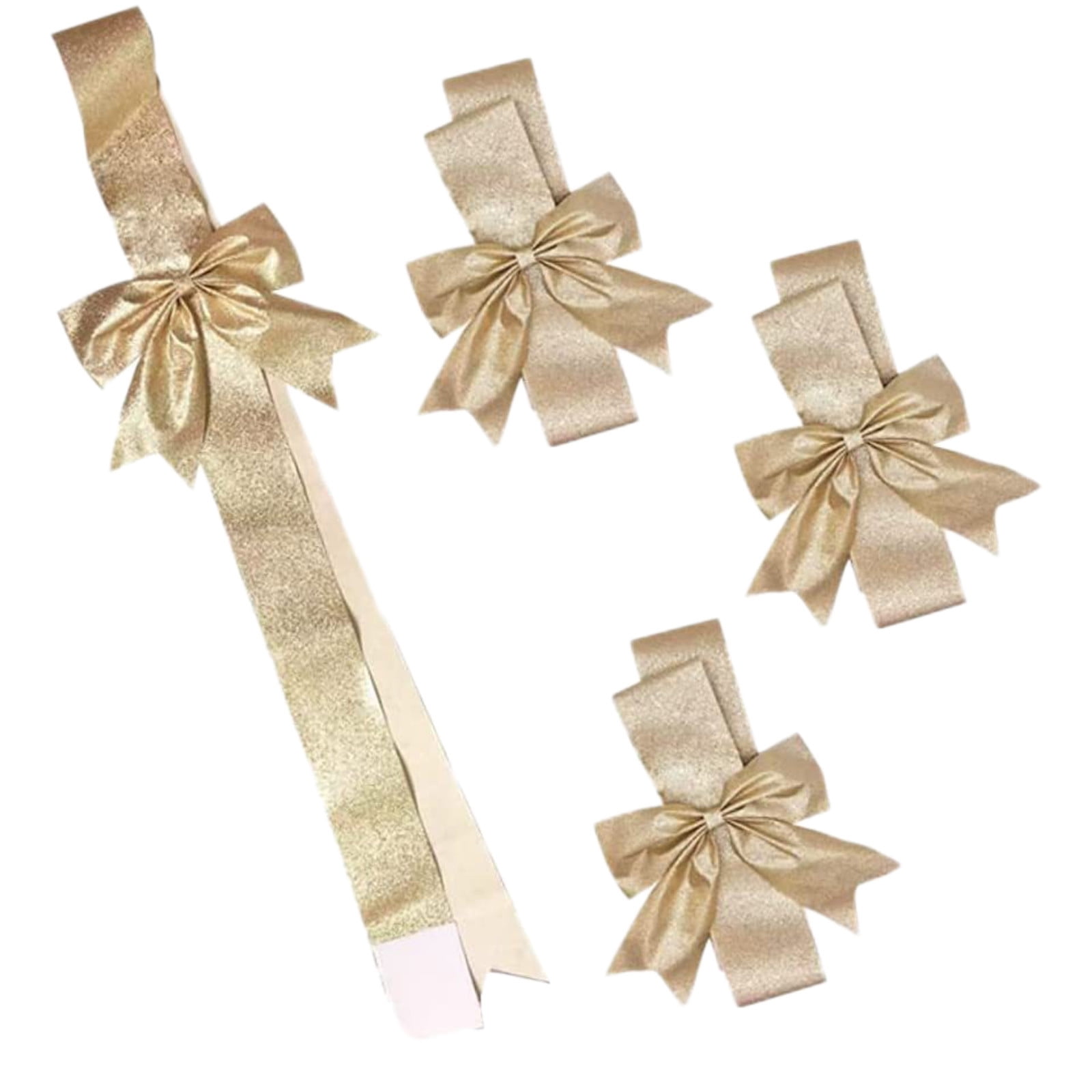 PPLoney 4-Pack Christmas Door Bow and Ribbon Set for Cabinets, Doors ...