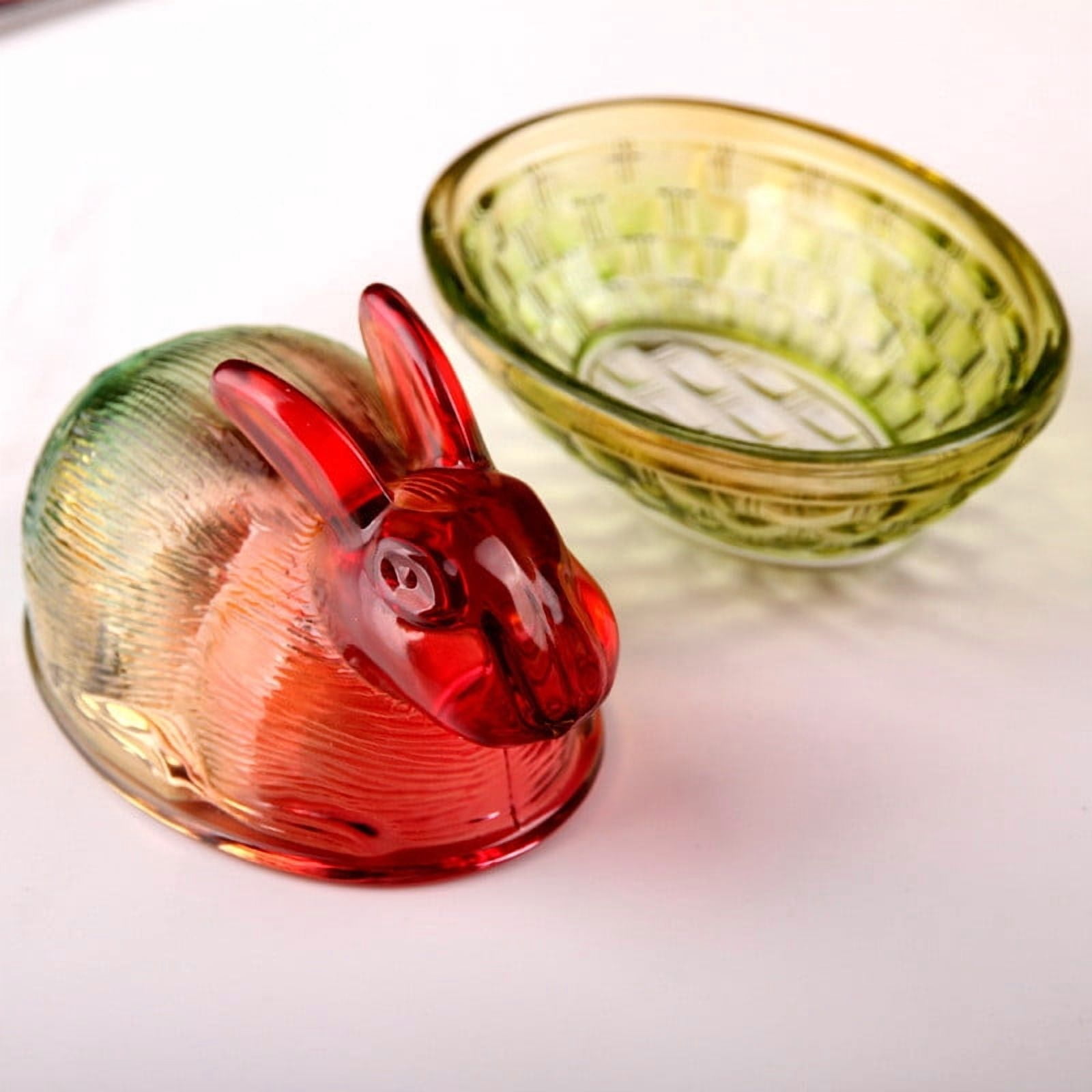 PPLoney Crystal Glass Rabbits Sculpture - Elegant Decorative Art for ...