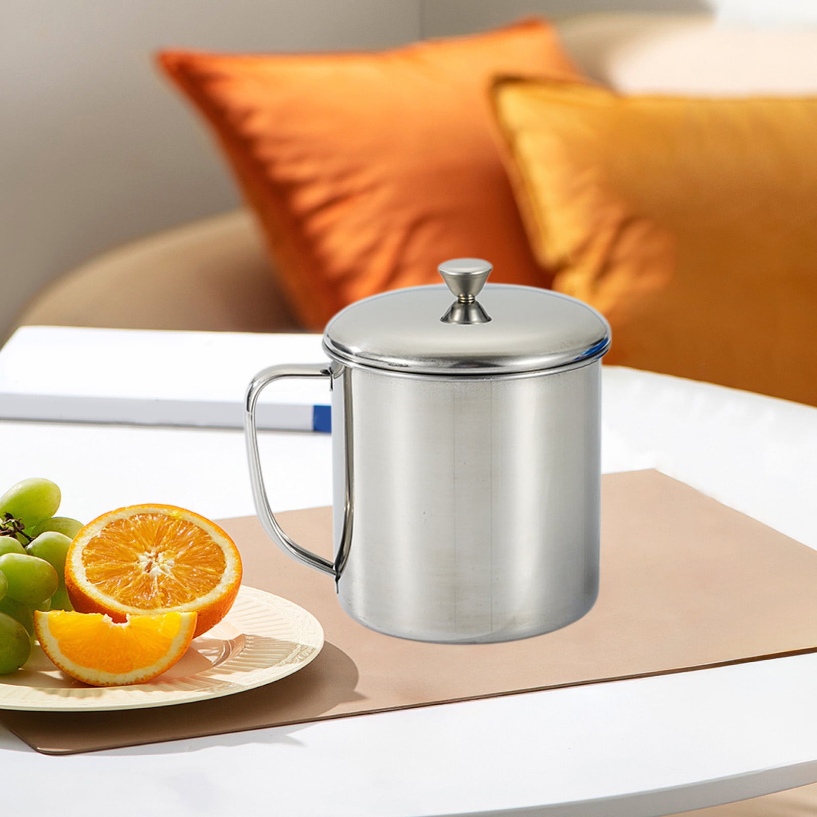 PPLoney Durable 304 Stainless Steel Mug with Lid & Handle - Insulated ...